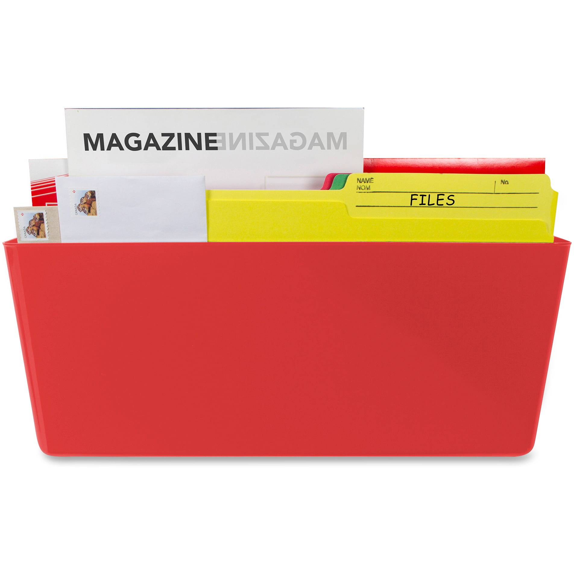Storex Legal-Size Magnetic Plastic Wall Pocket, Holds 5 lbs, School Red ...
