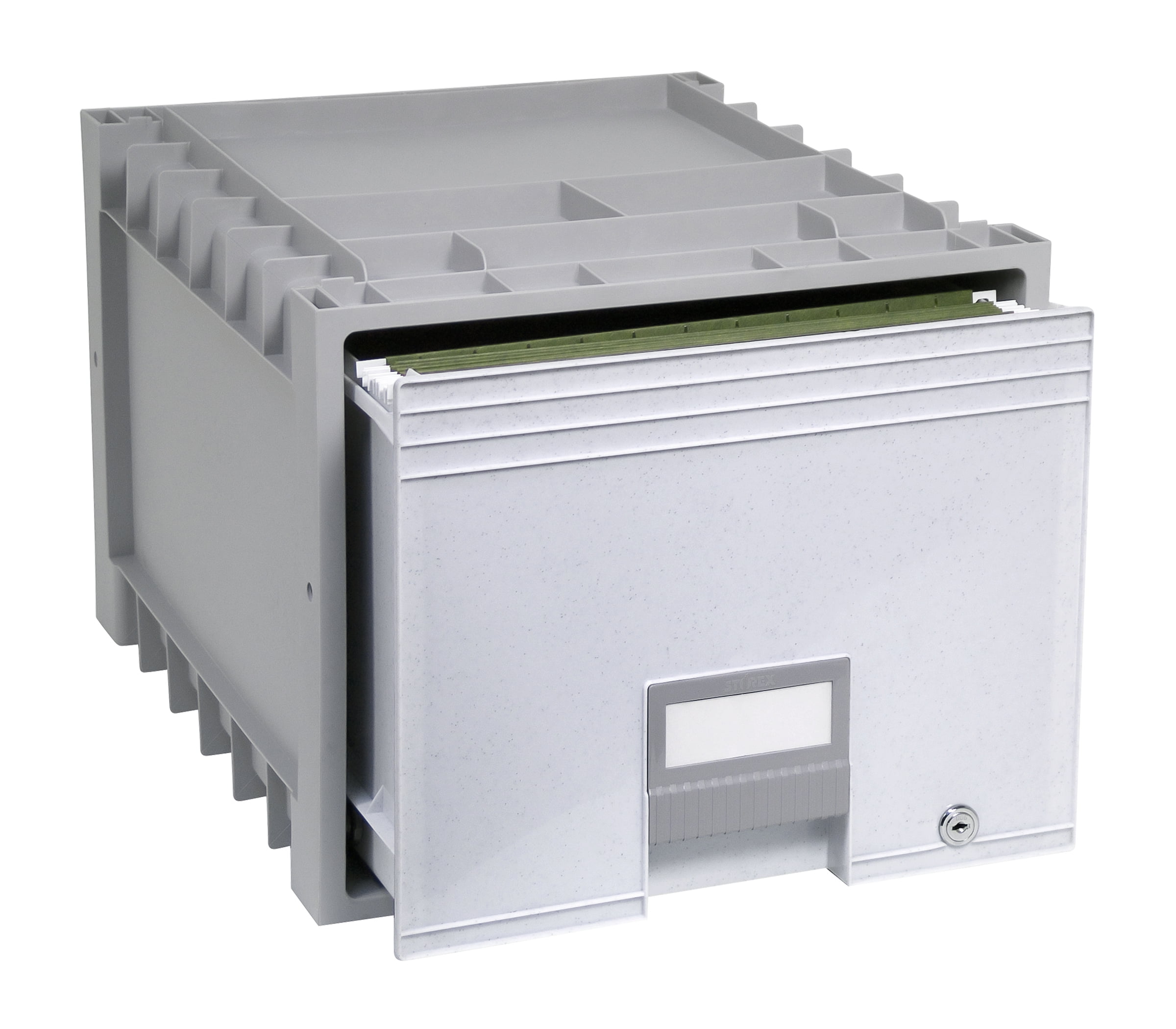 Storex Letter-Size Plastic Archive Drawer, 18 inch Depth, Gray/Granite ...