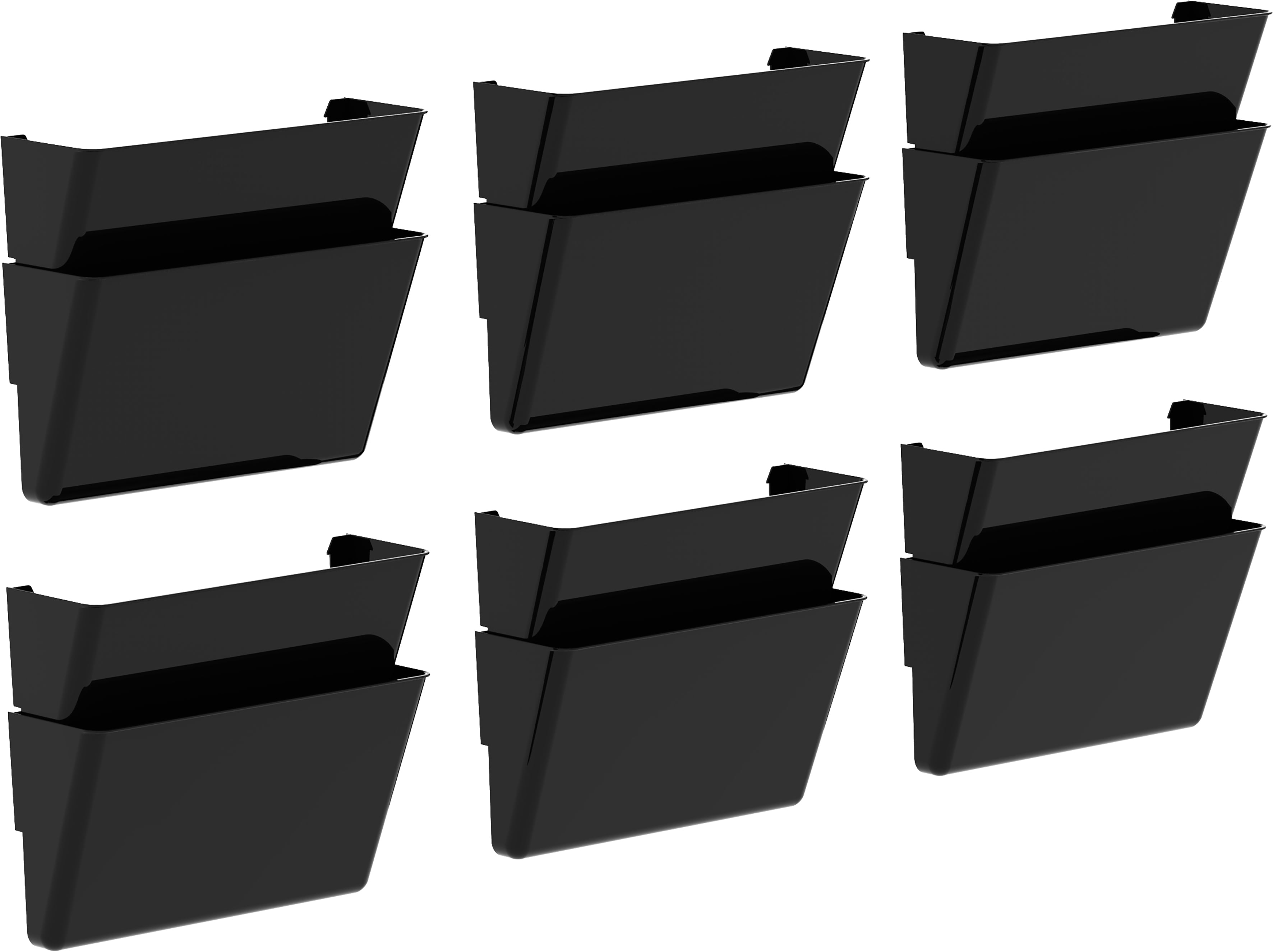 Storex Letter-Size Wall Pocket, Plastic File Organizer, Black, Set of 2 ...