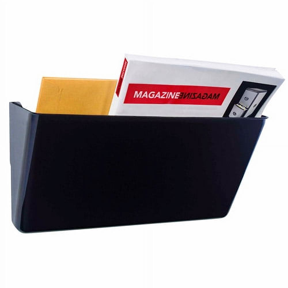 Storex Letter-size Wall Pocket, Plastic File Organizer, Black, Set of 4 ...