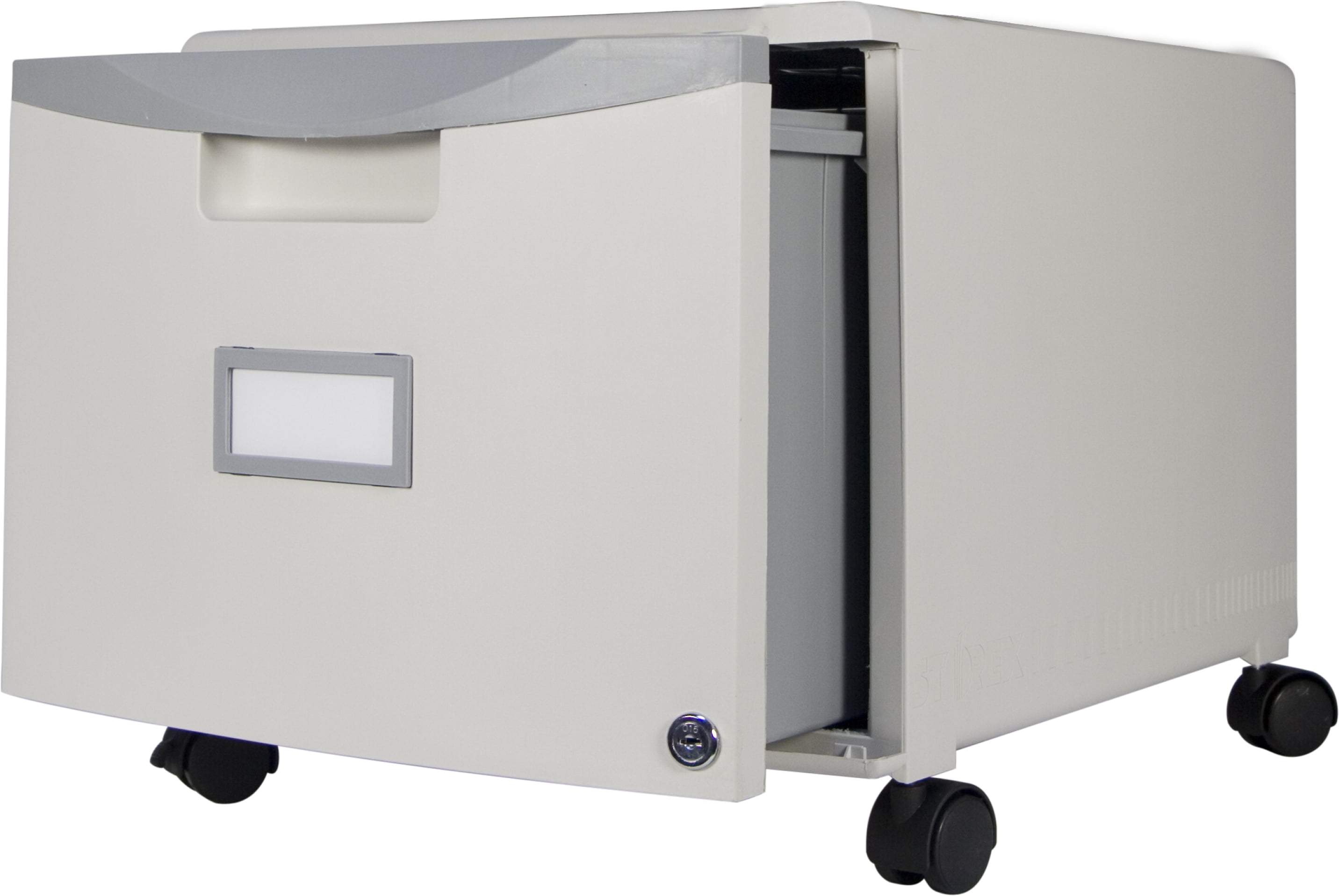 Storex Low-Profile Plastic File Drawer with Casters, Letter/Legal, Gray ...