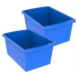 Storex Medium Classroom Storage Bin, Blue, Pack of 2 - Walmart.com