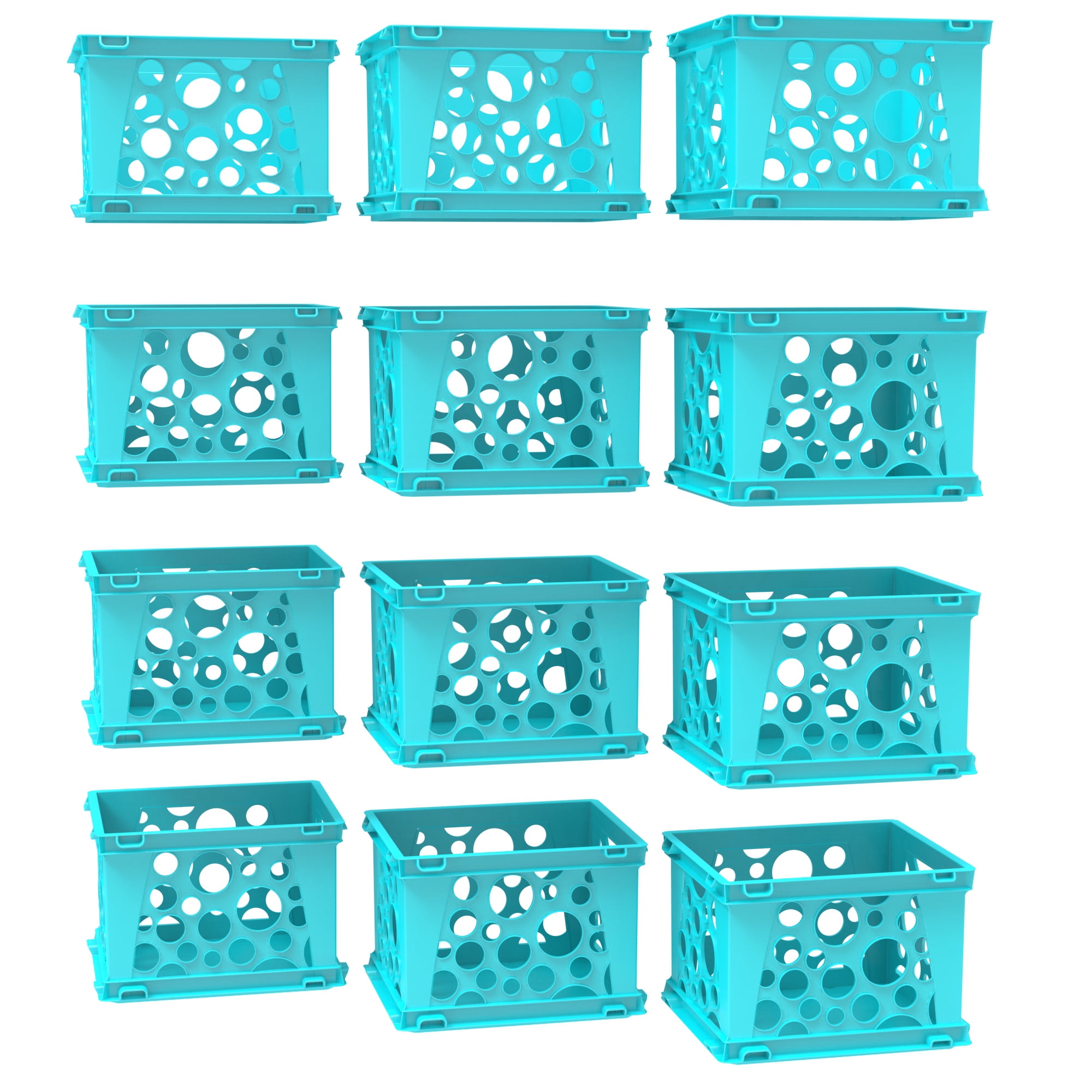 Storex Mini Crate, Teal, 12-Pack - Walmart.com