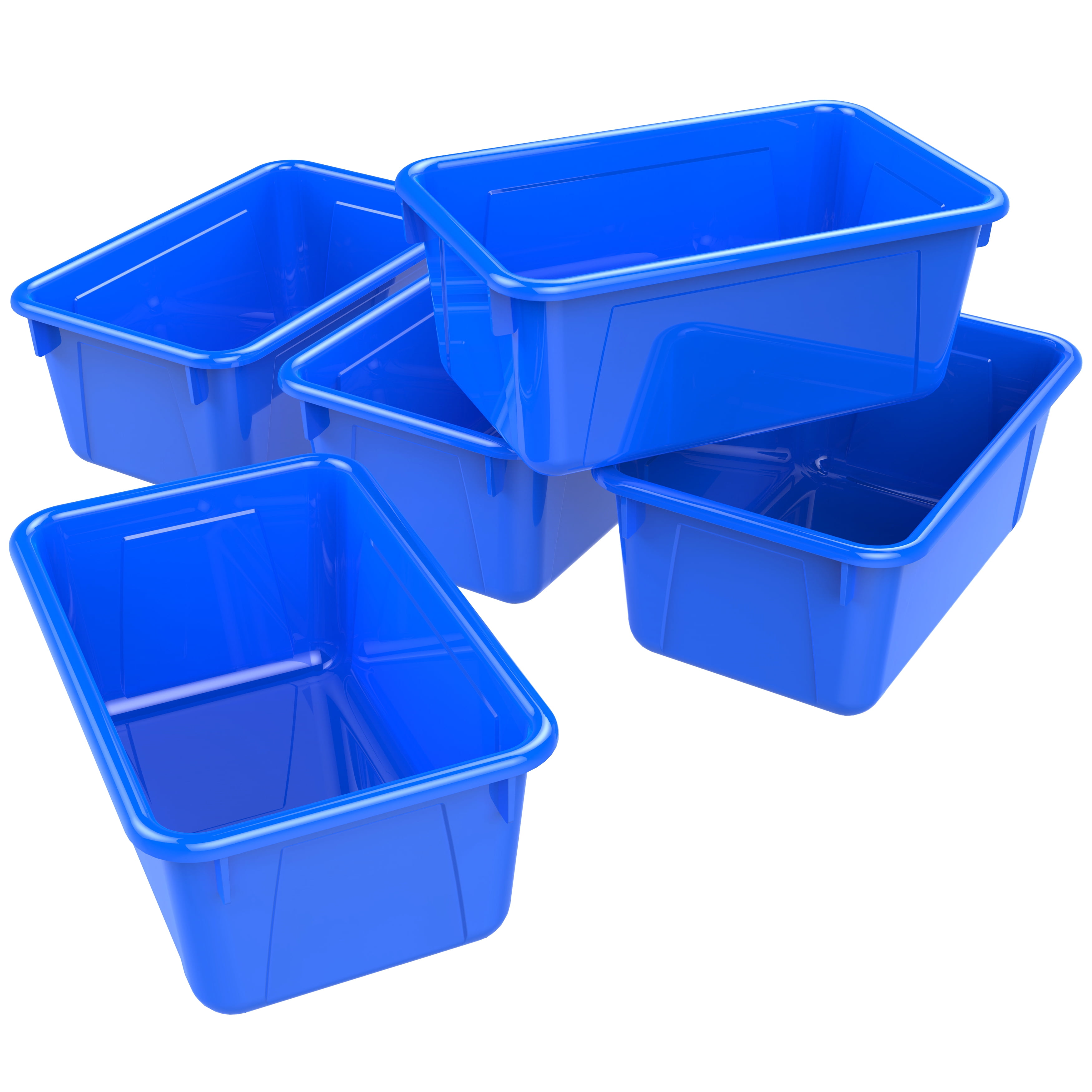 Storex Plastic Cubby Bin, Kids' Craft and Supply Storage, Blue, 5-Pack ...