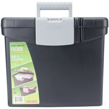 Storex Plastic Storage Tray with Lid, Letter-size Paper Sorter ...