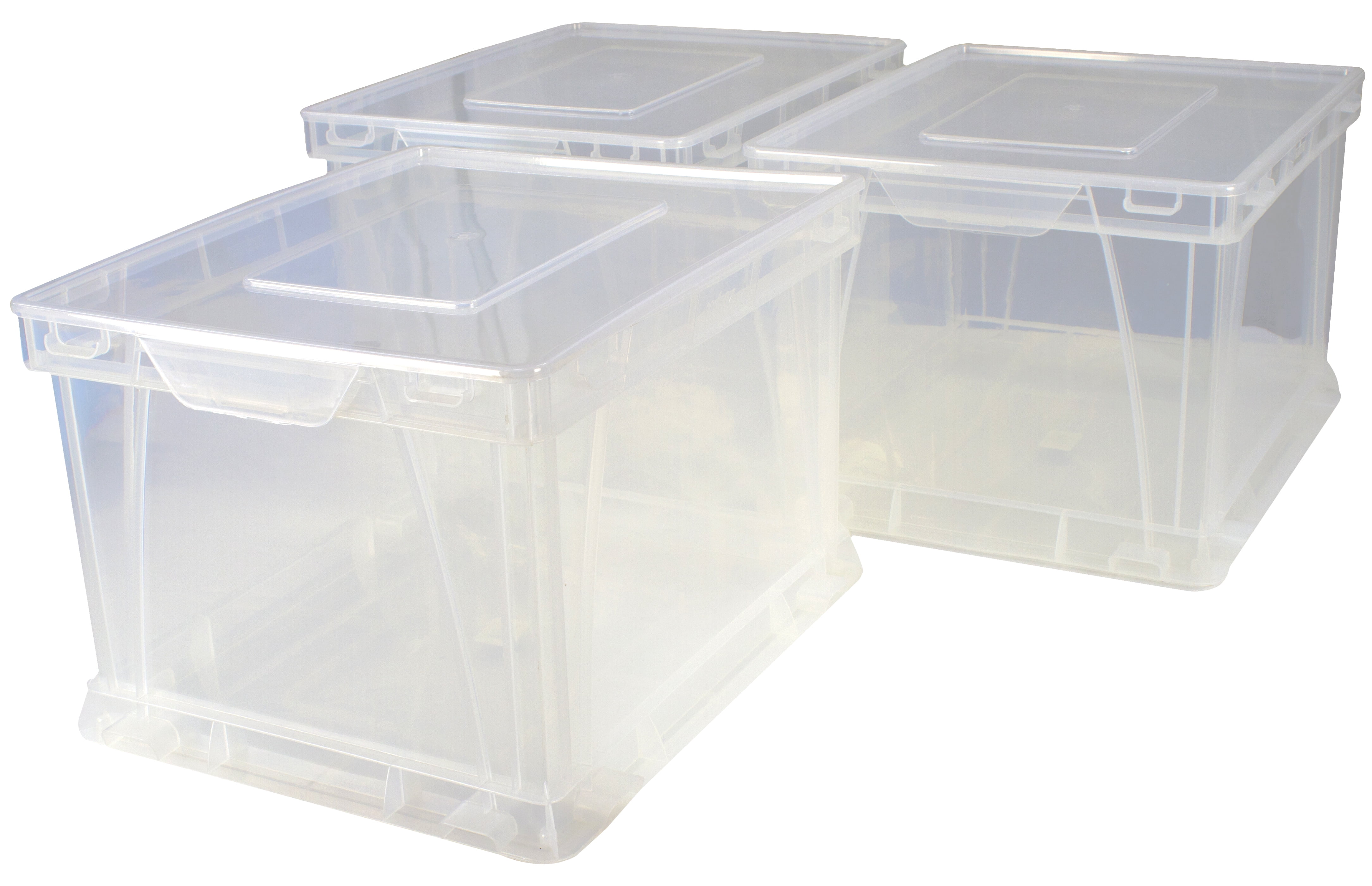 Storex Plastic Storage Cube, Fits Letter and Legal Folders, Clear, 3 ...