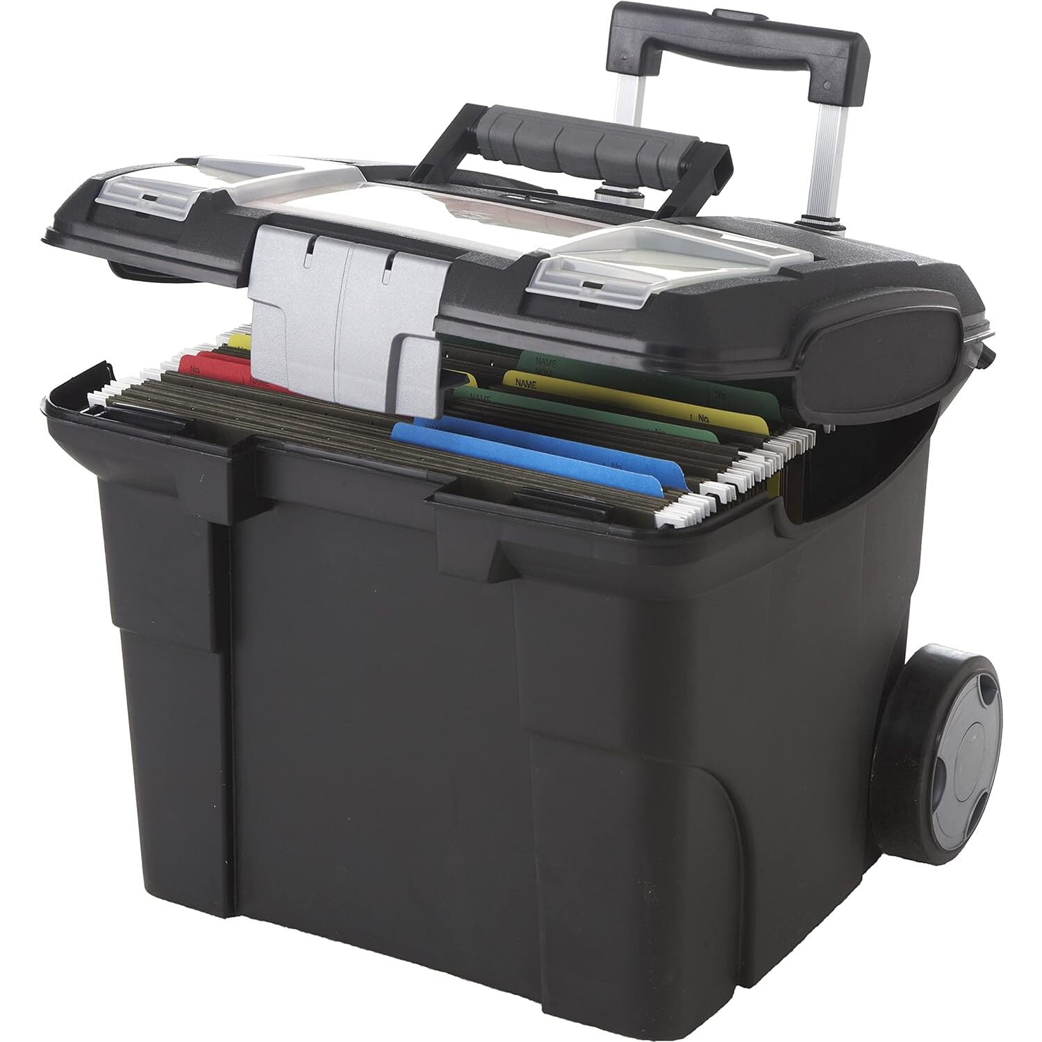 Storex Premium Rolling Office Storage Organizer with Wheels, Plastic ...