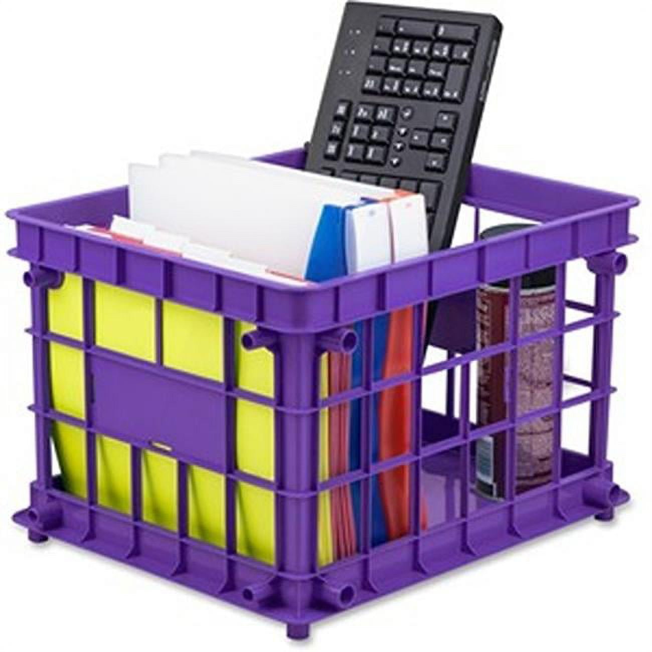 Storex STX61473U03C Standard Plastic Leg Rest Crate, Assorted Color ...