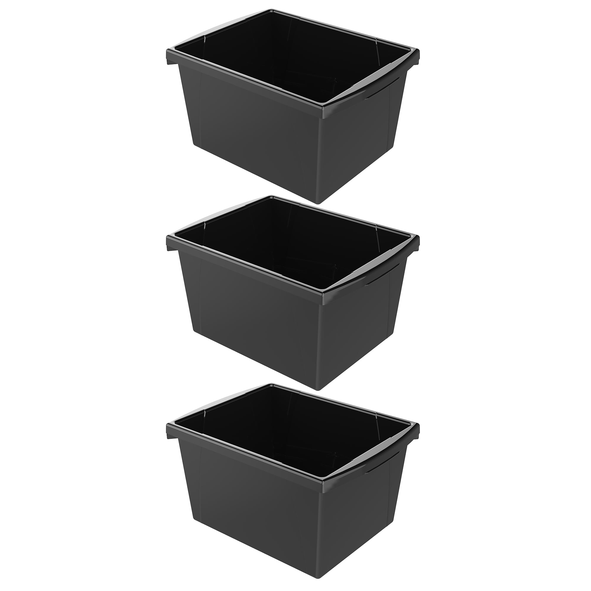Storex Small Classroom Storage Bin, Black, Pack of 3 - Walmart.com