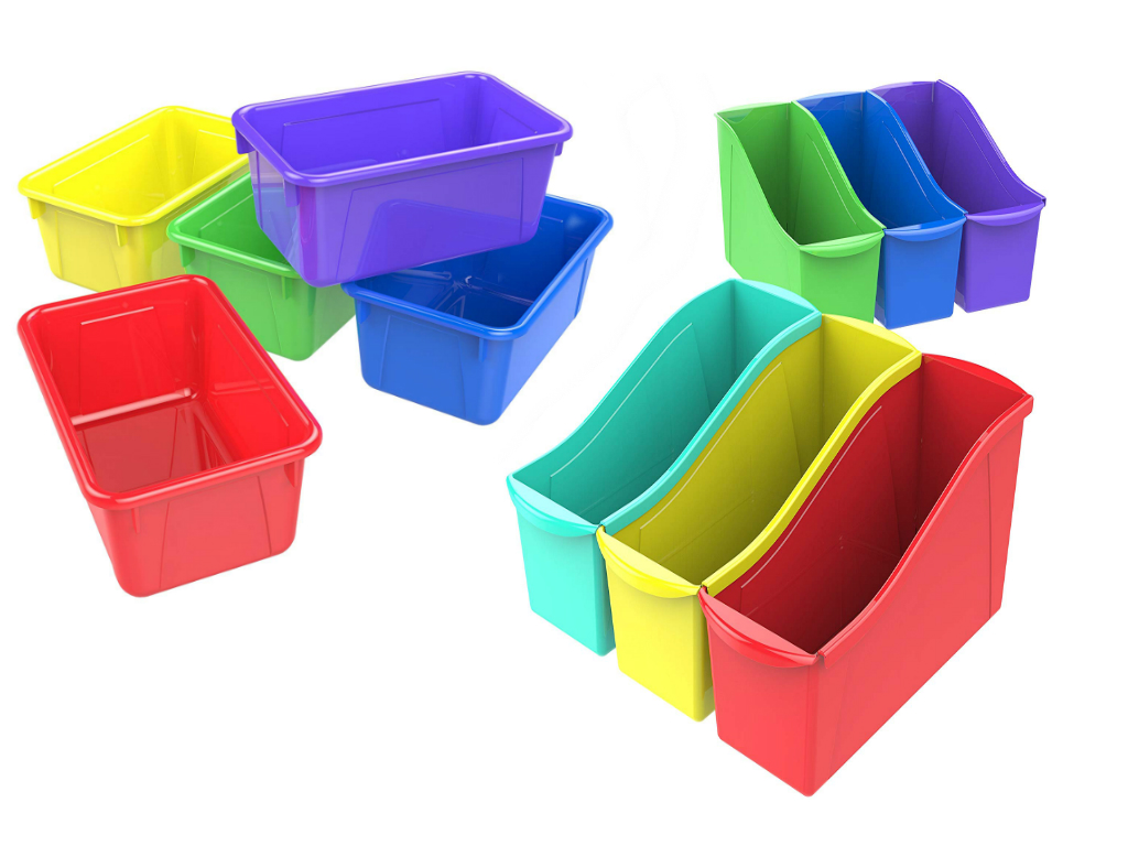 Storex Small Cubby Bin, Plastic Storage Container Fits Classroom ...