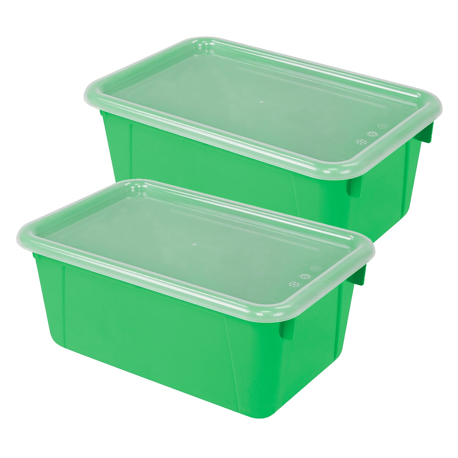Storex Small Cubby Bin, with Cover, Classroom Green, Pack of 2 ...