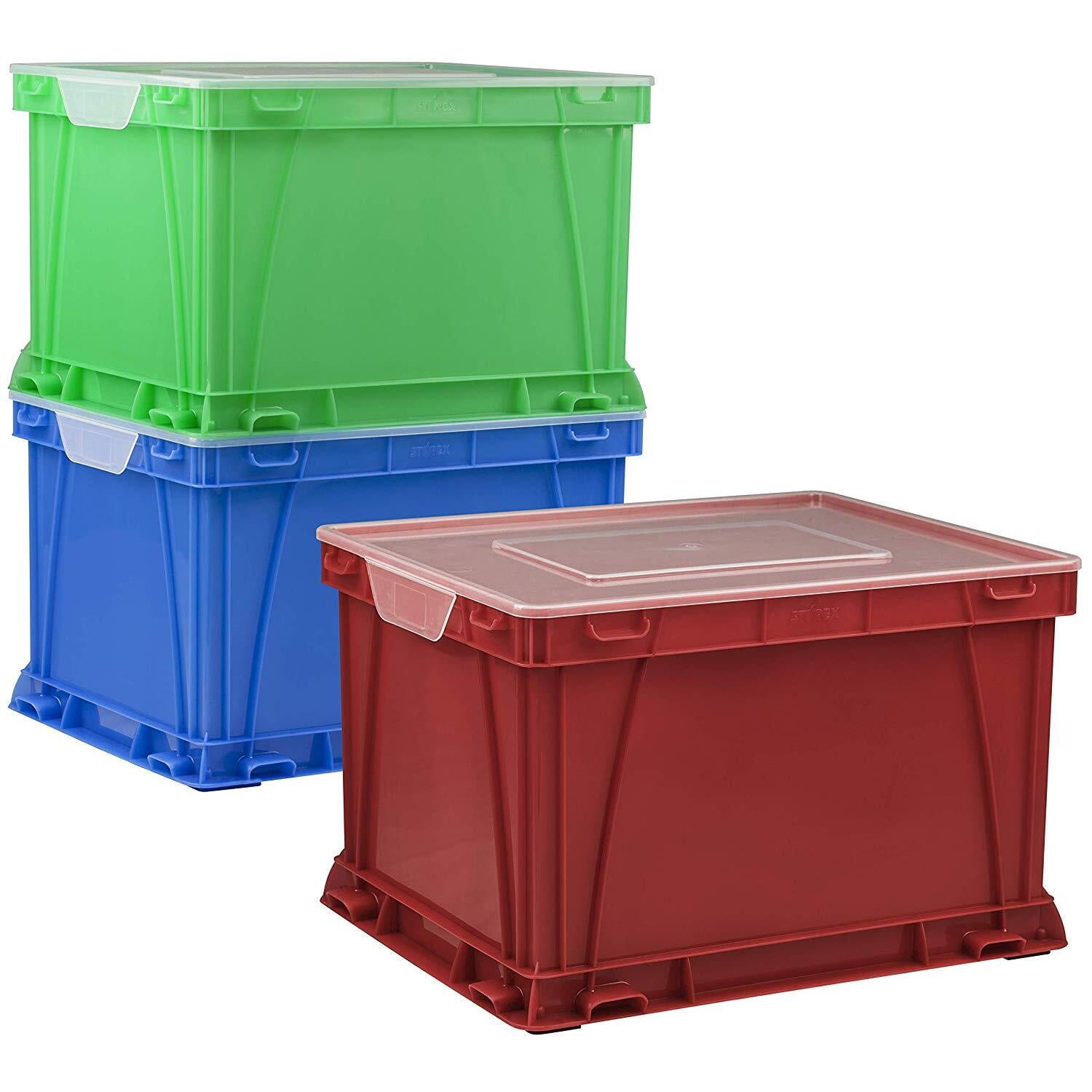 Storex Storage Cube, Letter / Legal Portable File Box, Assorted Colors ...