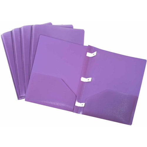 Storex Thicker Poly 2-Pocket Folder with Plastic Prongs - Walmart.com