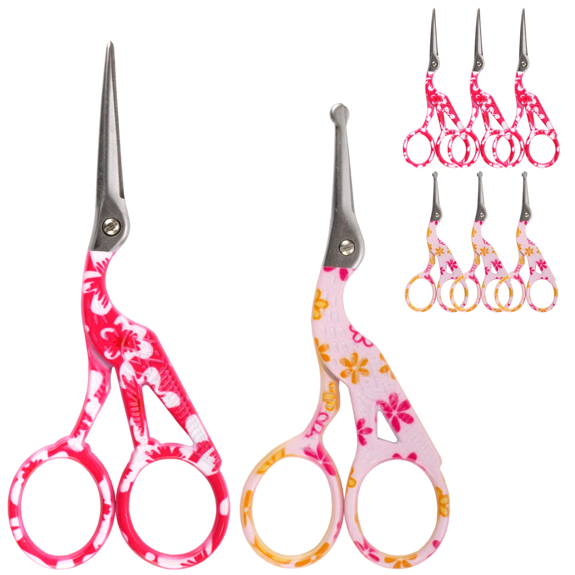 Stork Bird Rounded Safety Tip Embroidery Craft Stainless Steel Crane ...