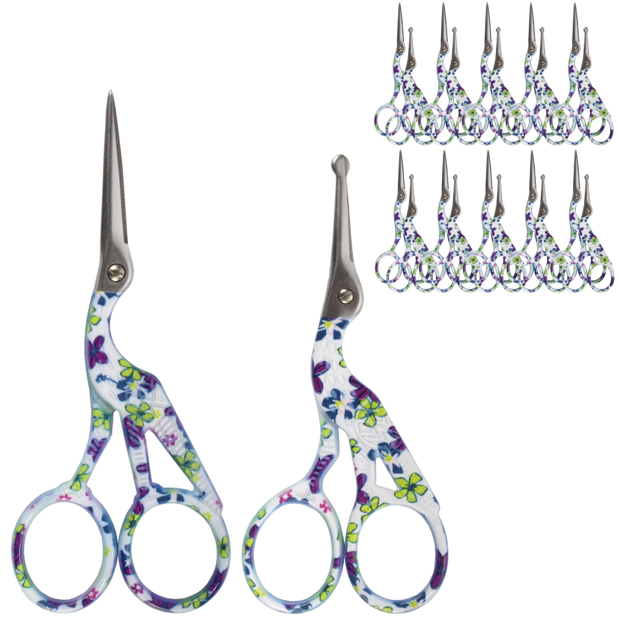 Stork Bird Rounded Safety Tip Embroidery Craft Stainless Steel Crane ...