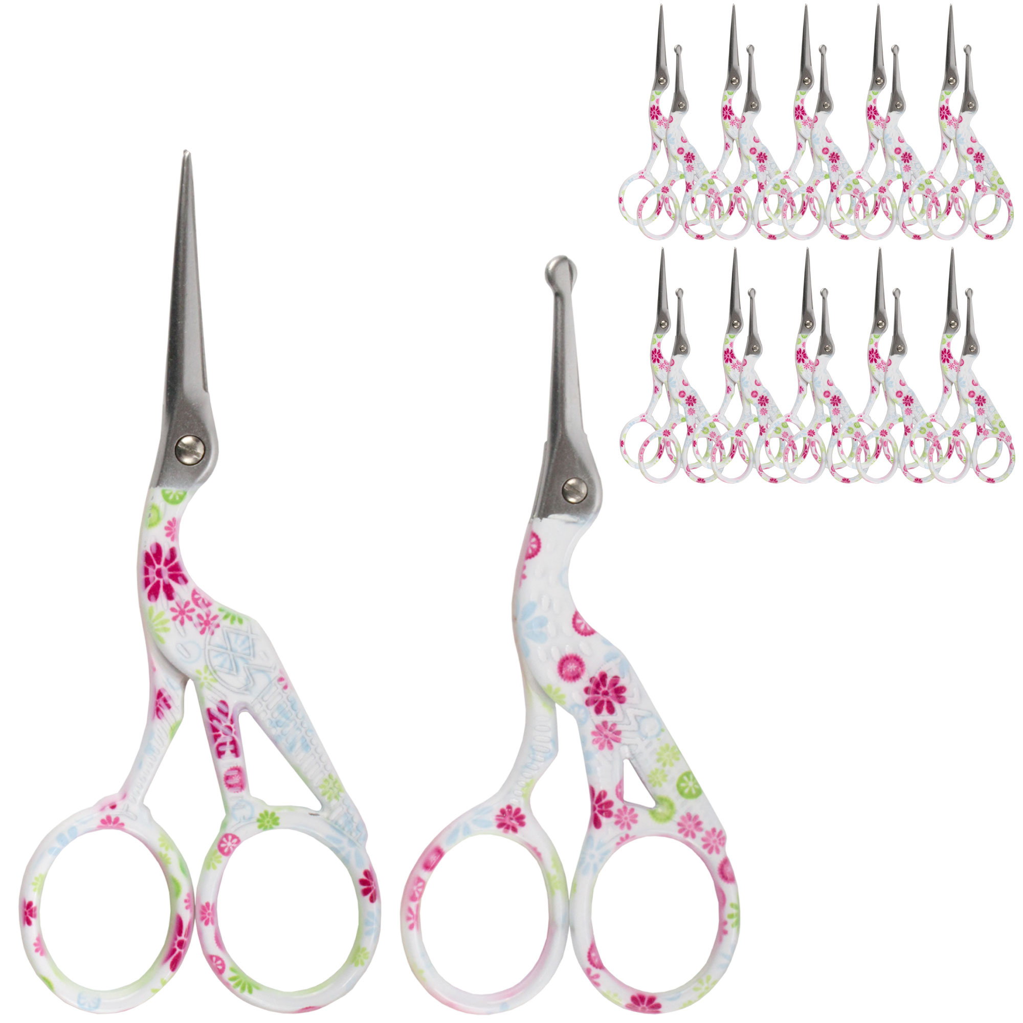 Stork Bird Rounded Safety Tip Embroidery Craft Stainless Steel Crane ...