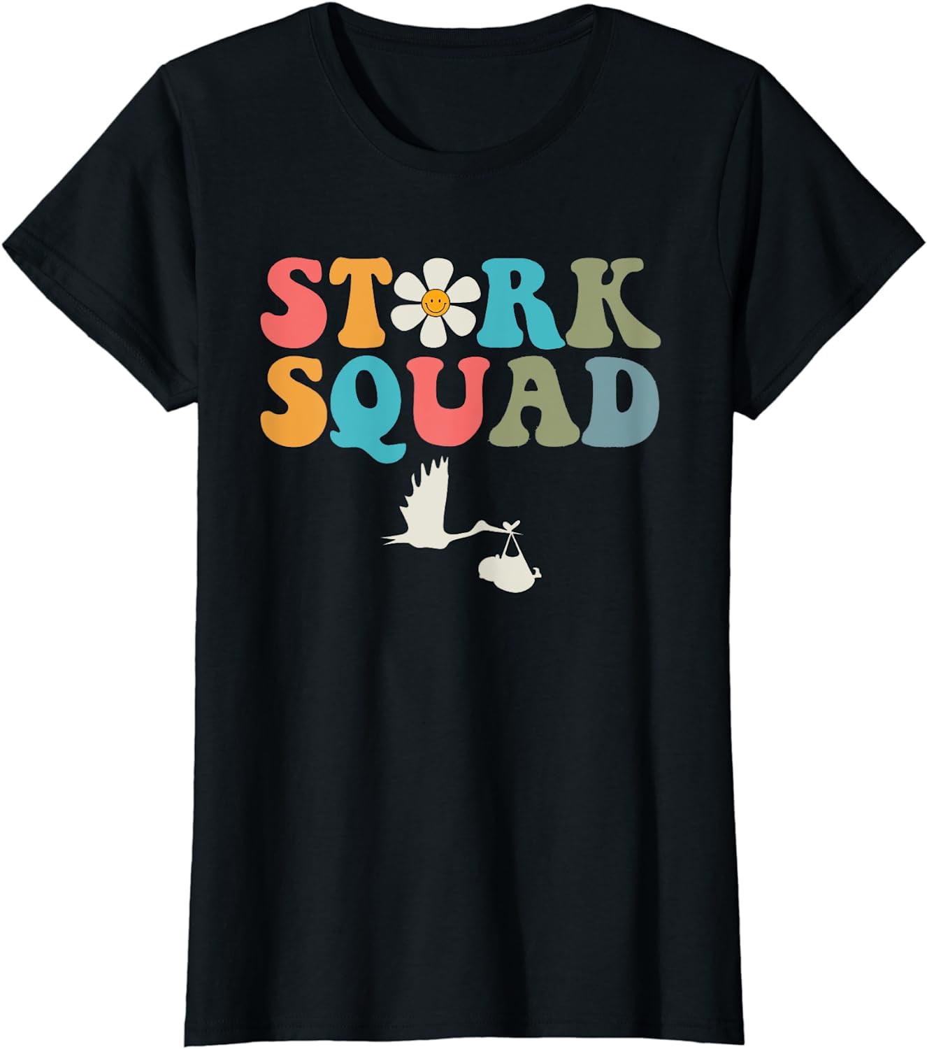 Stork Squad Labor & Delivery Nurse L&D Mother Baby Nurse T-Shirt ...