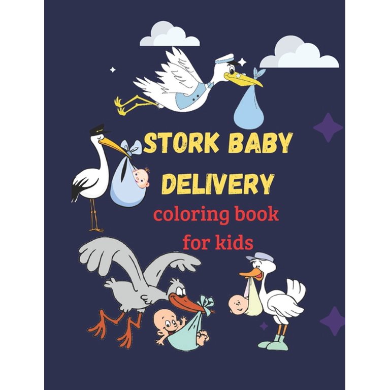 stork with baby coloring pages