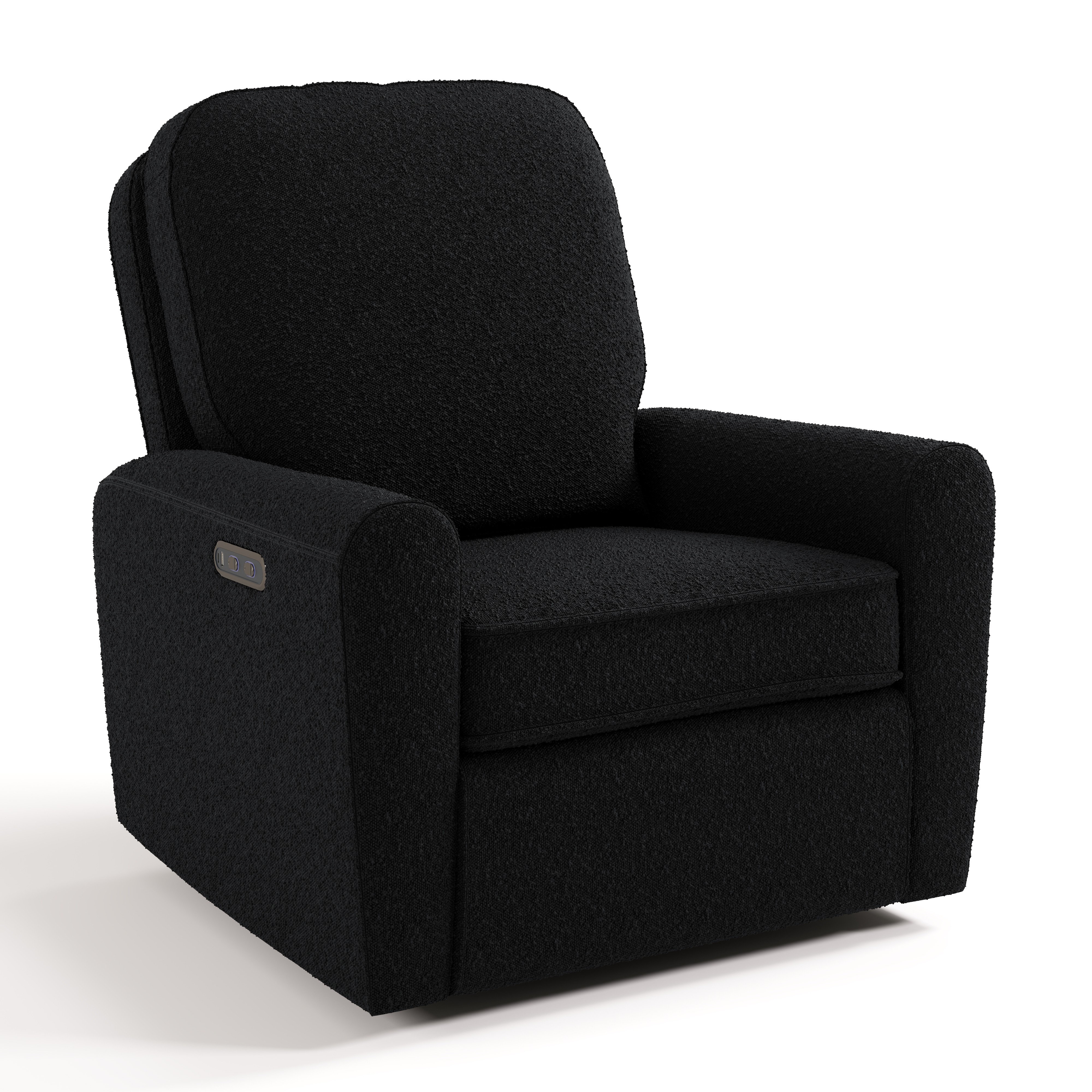 Storkcraft Amalfi Deluxe Power Recliner Swivel Glider, Black Boucle ...