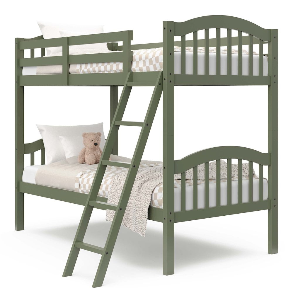 Storkcraft Long Horn Twin over Twin Bunk Bed, Olive - Walmart.com