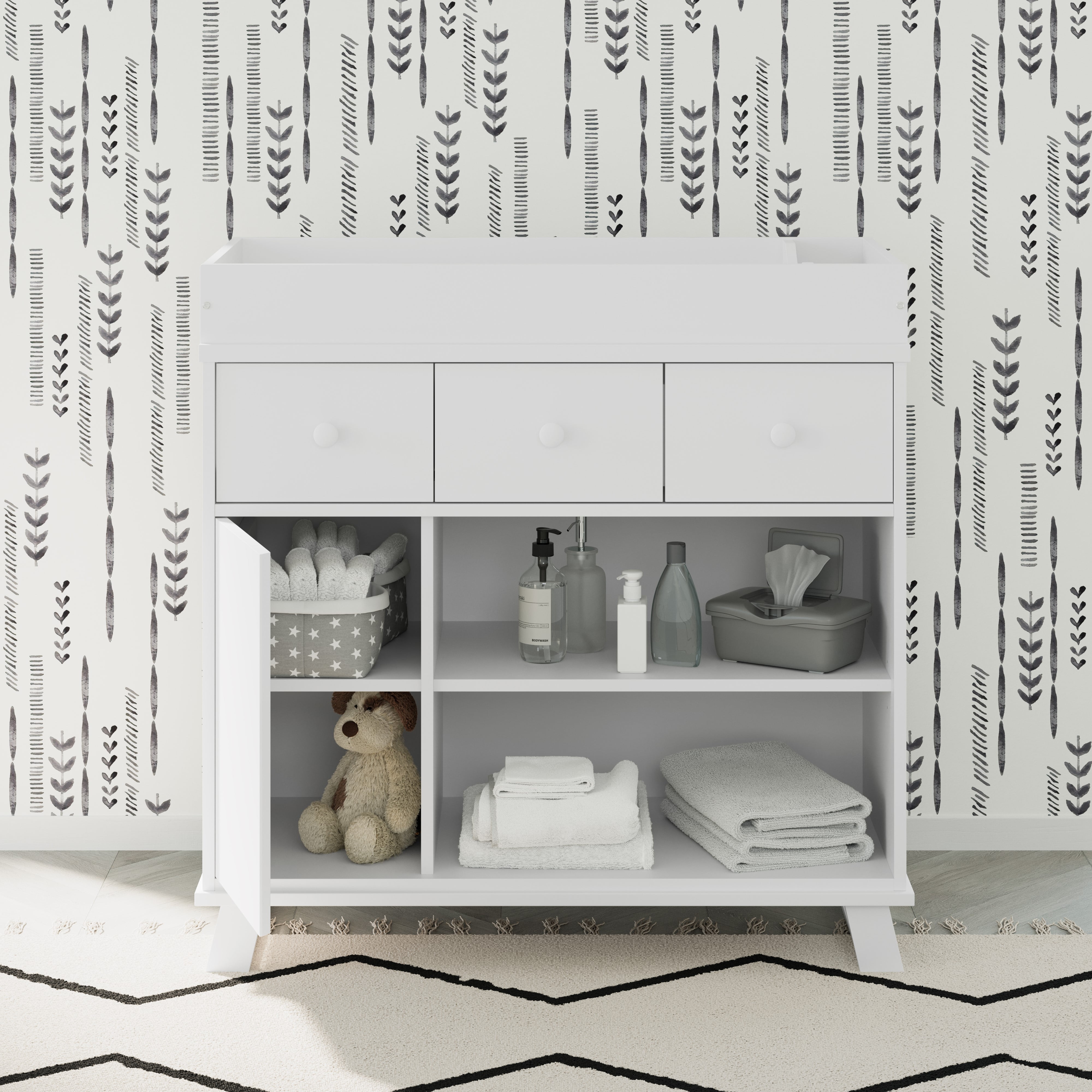 Storkcraft Modern Infant Nursery Changing Table Dresser, White ...