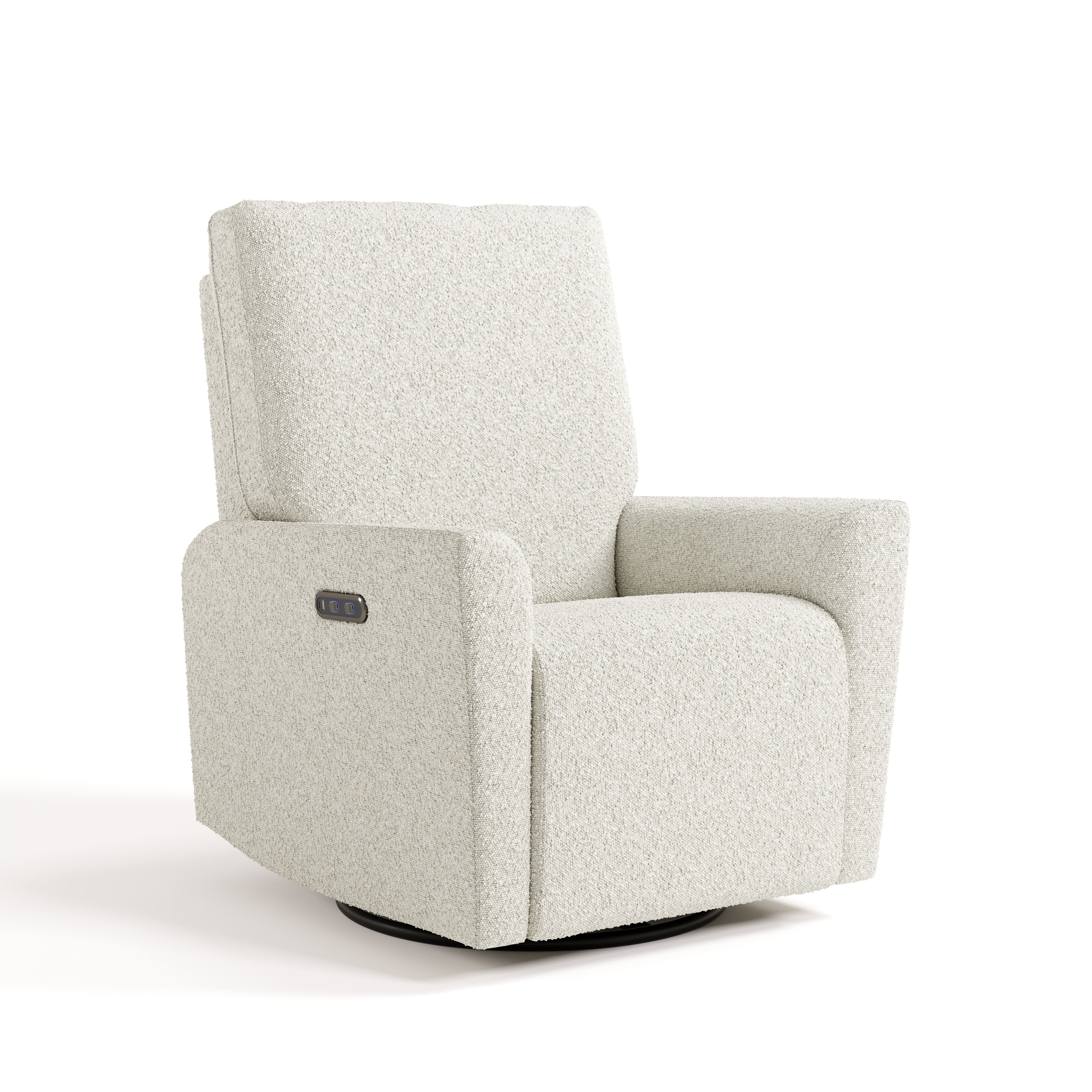 Storkcraft Santorini Deluxe Power Recliner Swivel Glider, Ivory Boucle ...