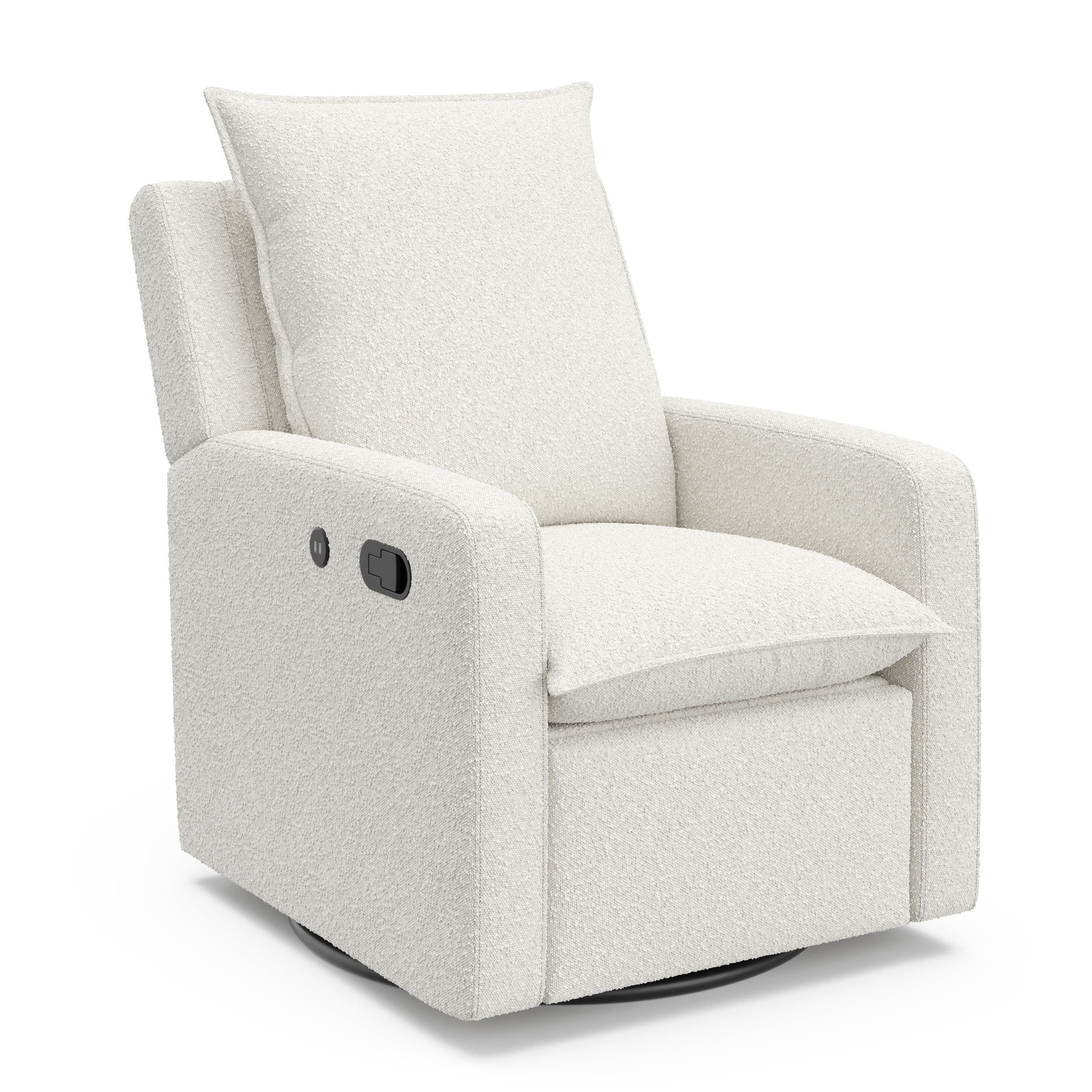 Storkcraft Timeless Upholstered Recline Glider with USB, Ivory Boucle ...
