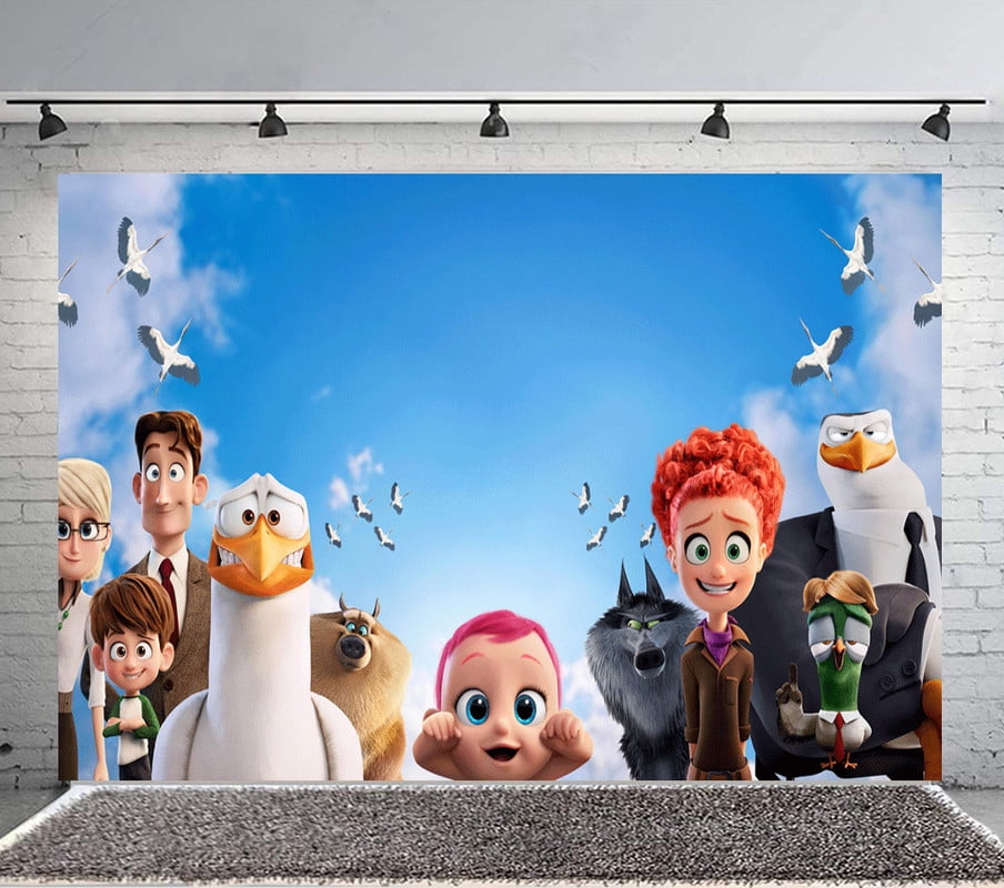 Storks Backdrop Banner Party Supplies Poster Movie Theme Background for ...