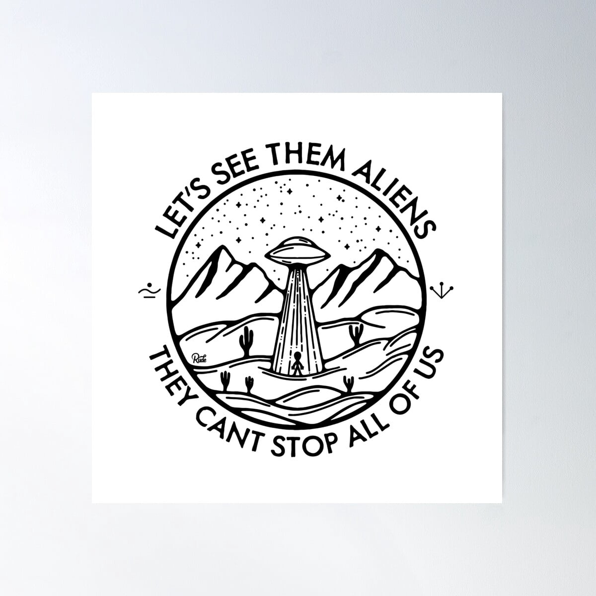 Storm Area 51 Let'S See Them Aliens Black Poster Wall Art, Modern Wall ...