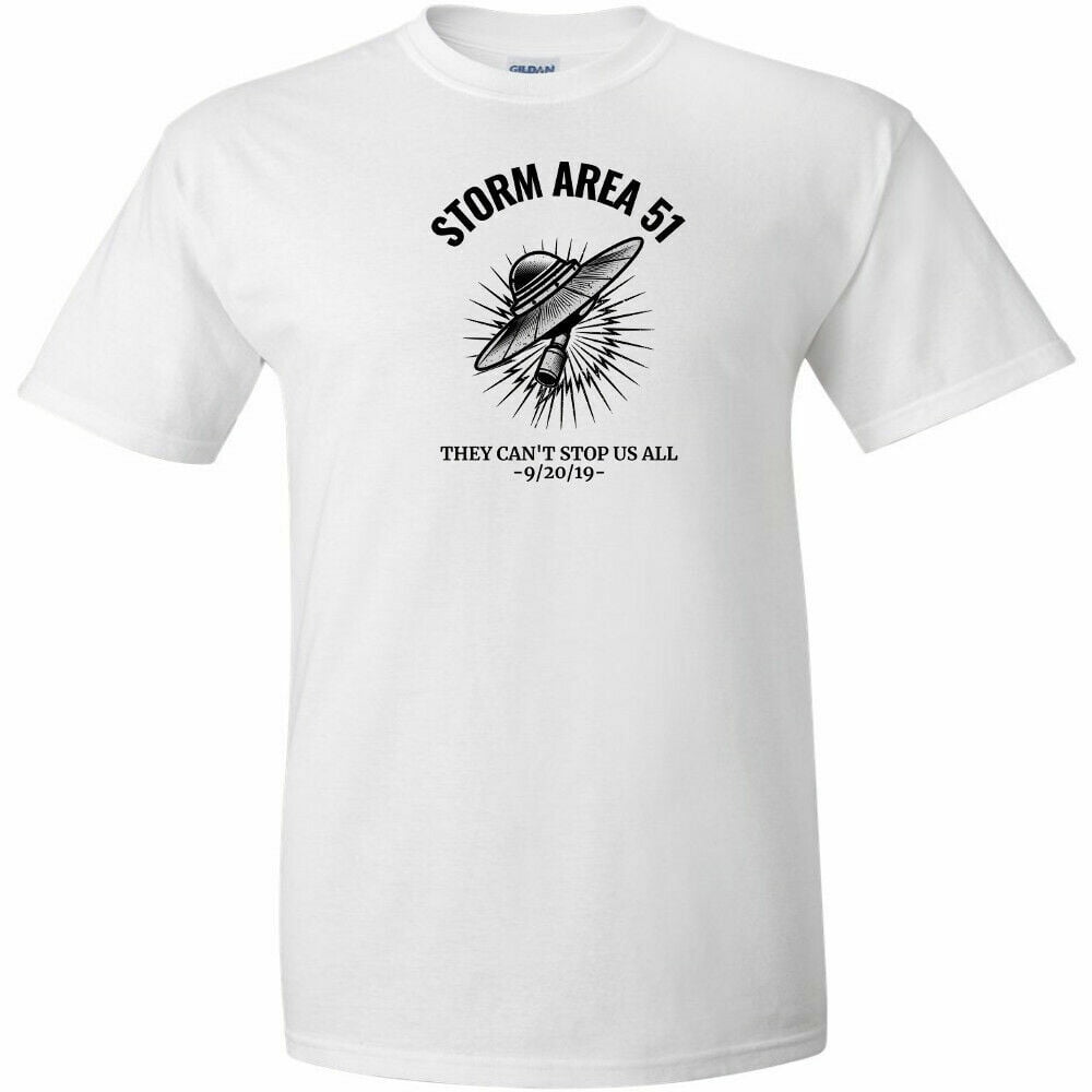 Storm Area 51 They Cant Stop Us All UFO Black Logo T Shirt NASA Them ...