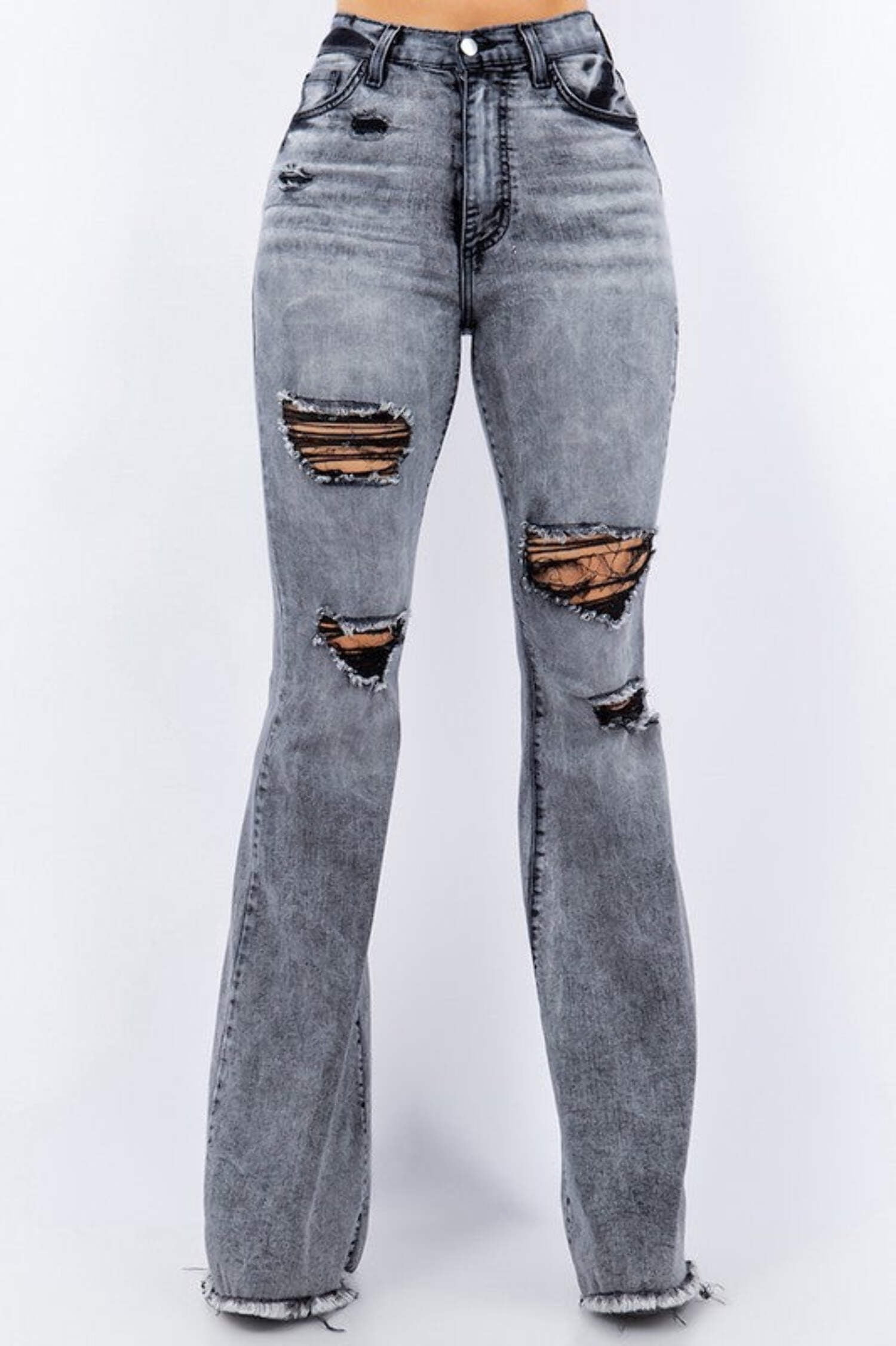 Storm Bell Bottom Jean In Grey Walmart