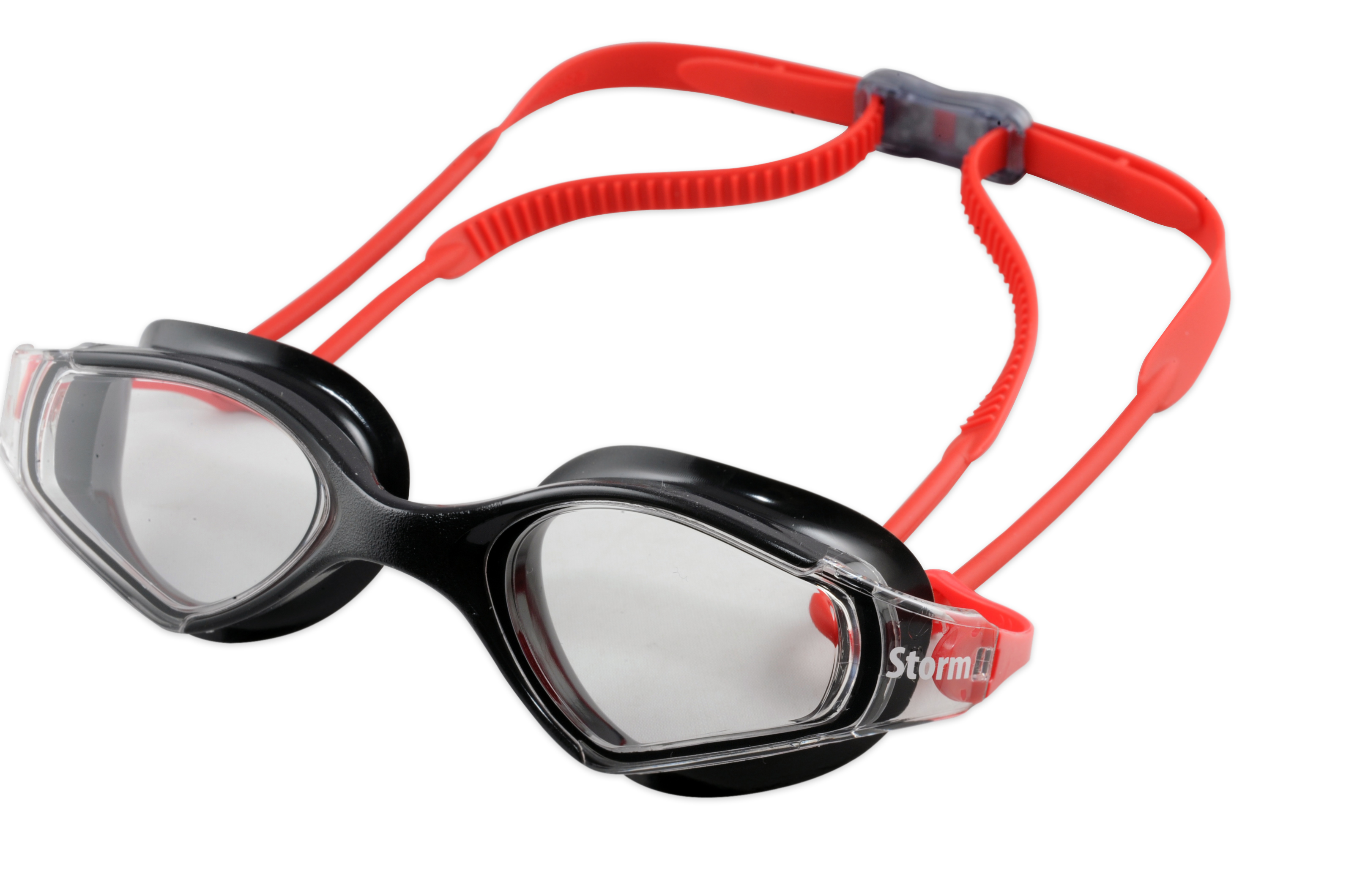 Storm Bluefin Fitness Swim Goggle - Black/Red w/ Clear Lenses - Walmart.com