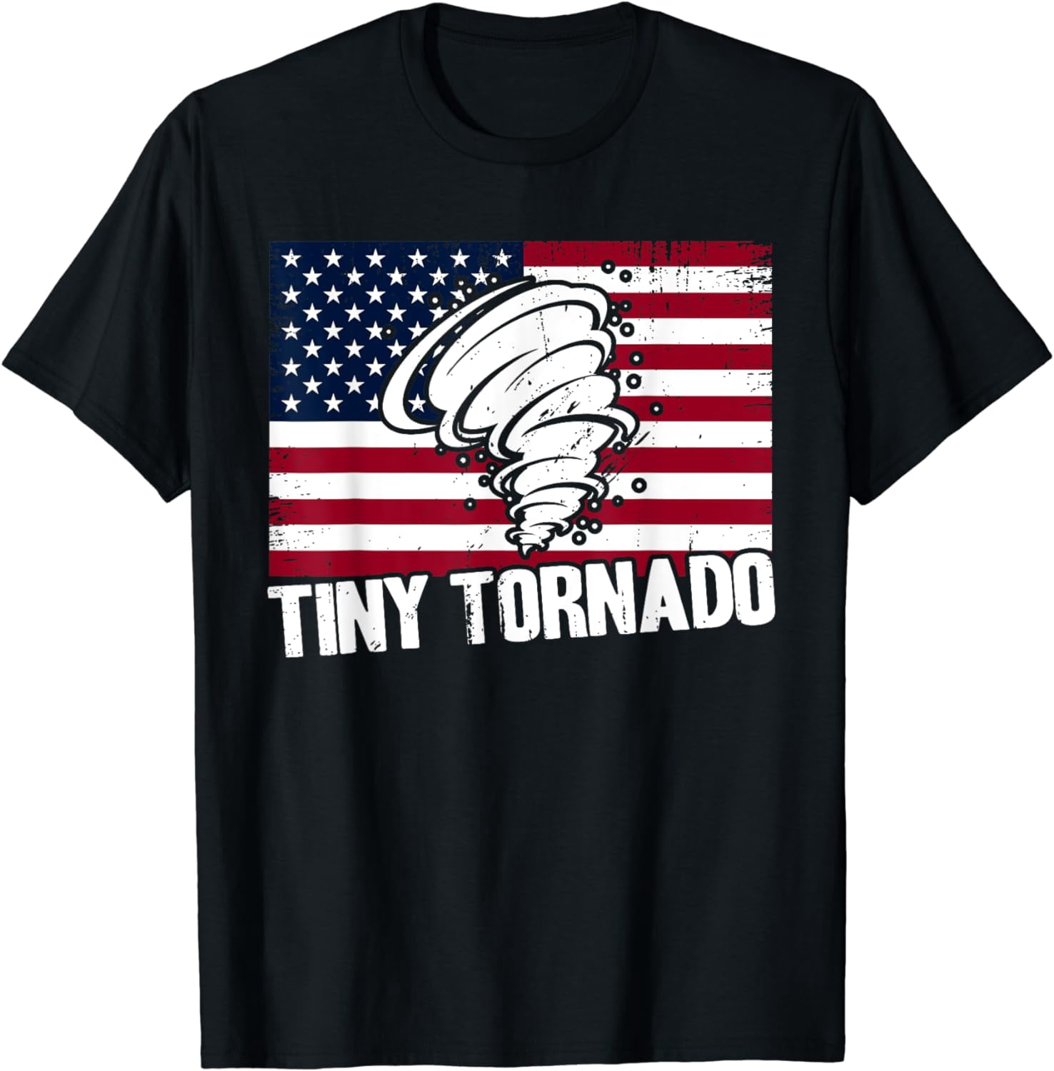 Storm Chaser Hurricane Meteorology Tiny Tornado USA Flag T-Shirt ...
