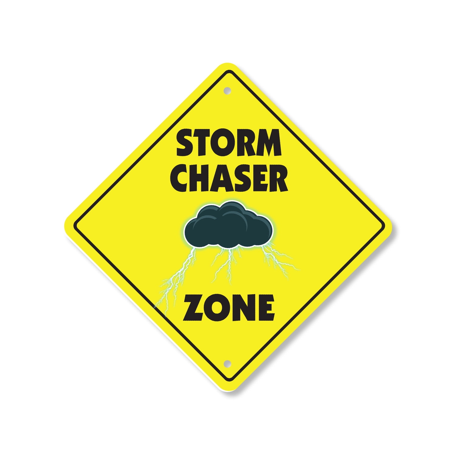 Storm Chaser Plastic Crossing Sign - 12 Inch X 12 Inch Xing Sign Gift ...