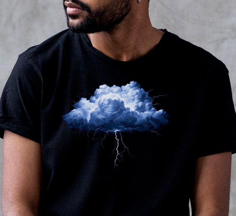 Storm Cloud Lightning Tee, Meteorology Gift, Cloud T-shirt, Weather Shirt, Storm Chaser ...