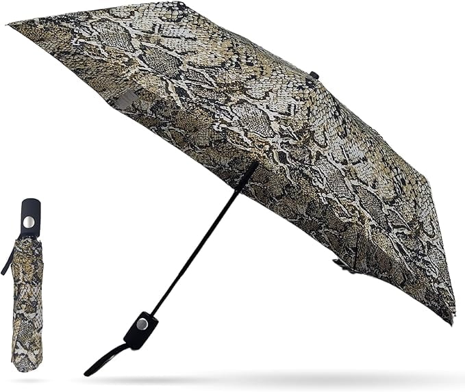 Storm Duds Mini Compact Snakeskin Print Umbrella for Rain and Sun 42 ...