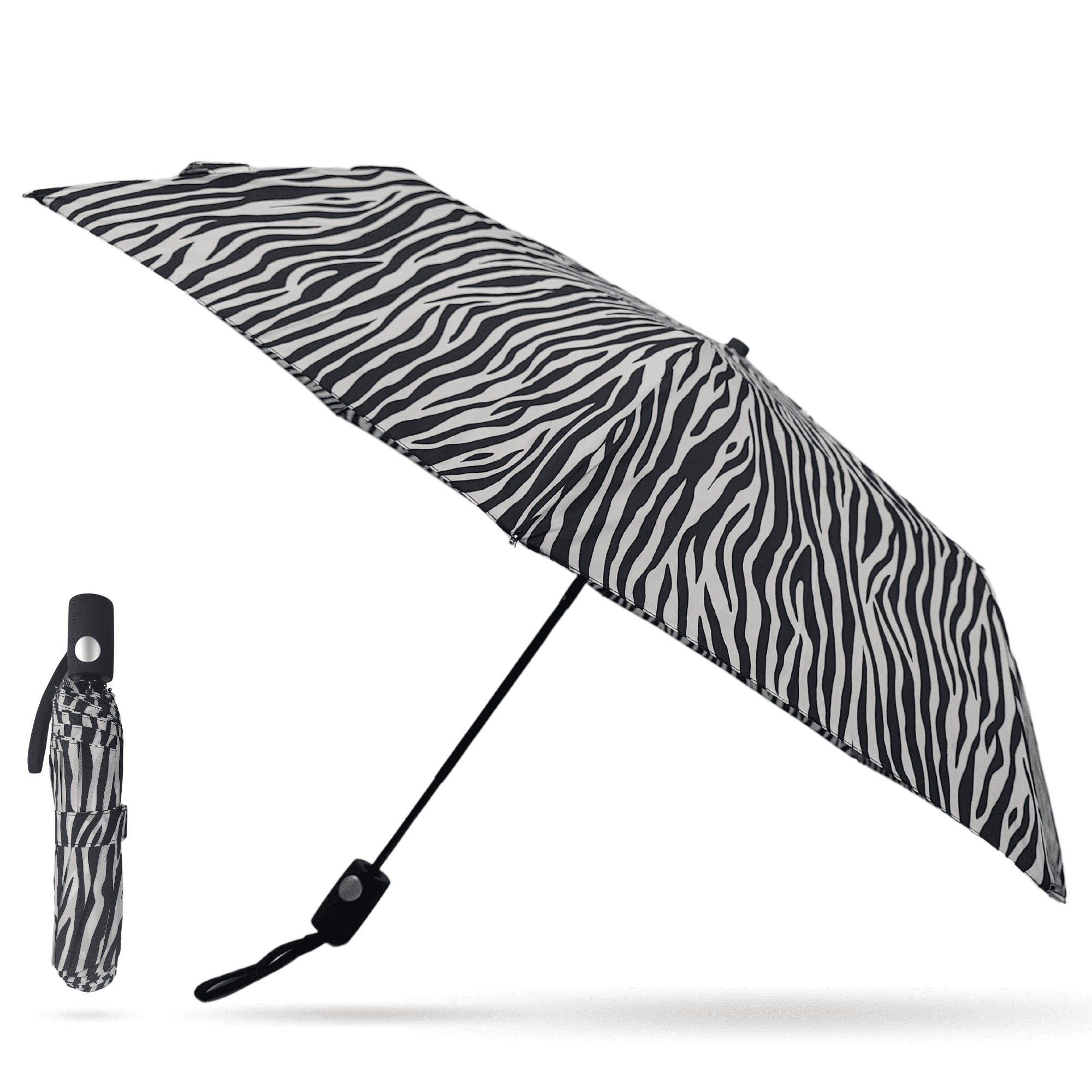 Storm Duds Mini Compact Zebra Print Umbrella for Rain and Sun 42 ...