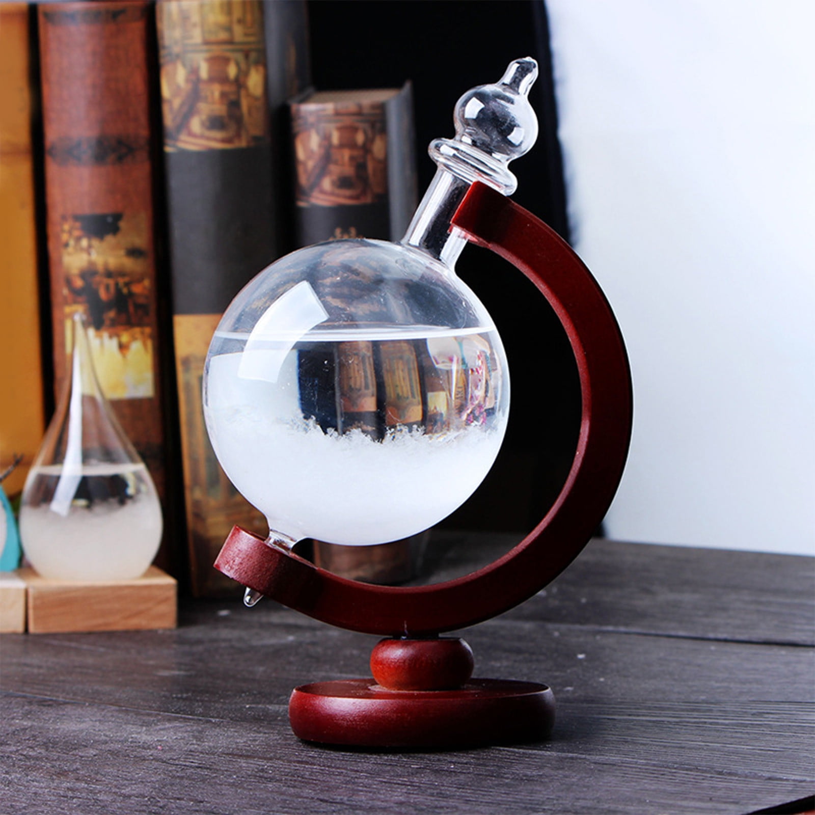 Storm Glass Globe, Weather Forecast Crystal Globe-Shaped Bottle, Red ...