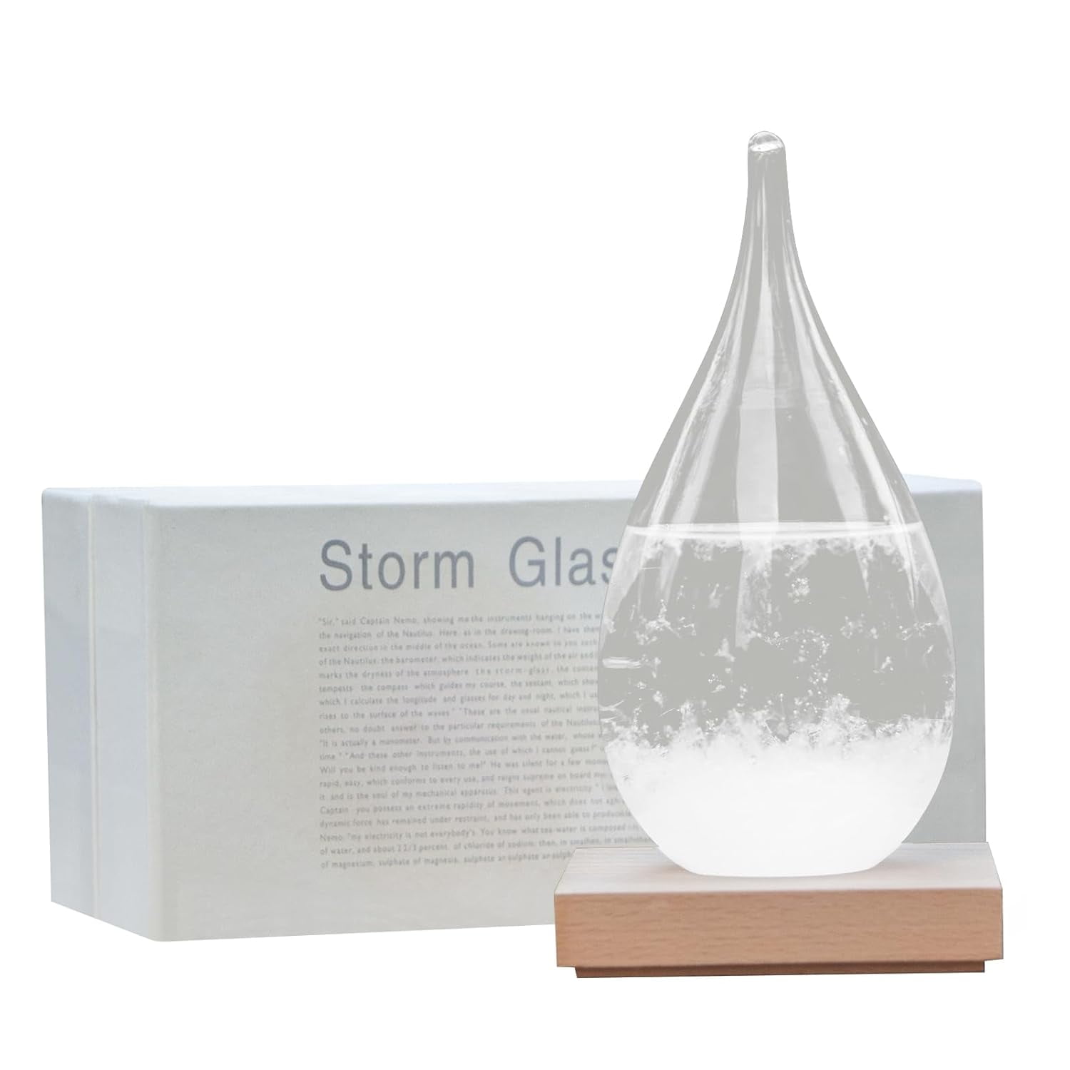 Storm Glass Weather Station – Elegant Drop-Shaped Crystal Barometer ...