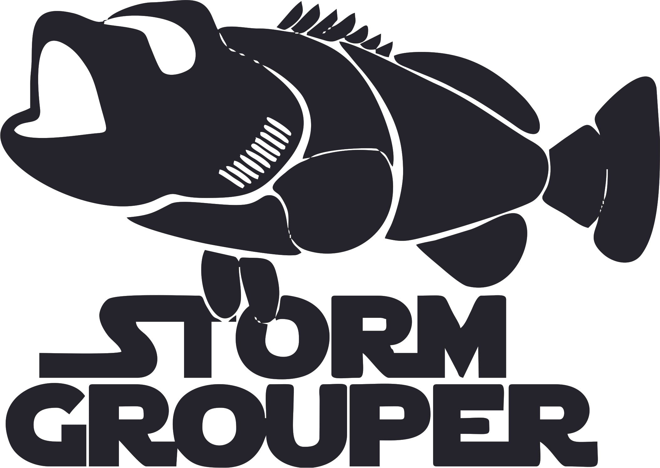 Storm Grouper Fish Cartoon Character Wall Art Vinyl Sticker Design ...