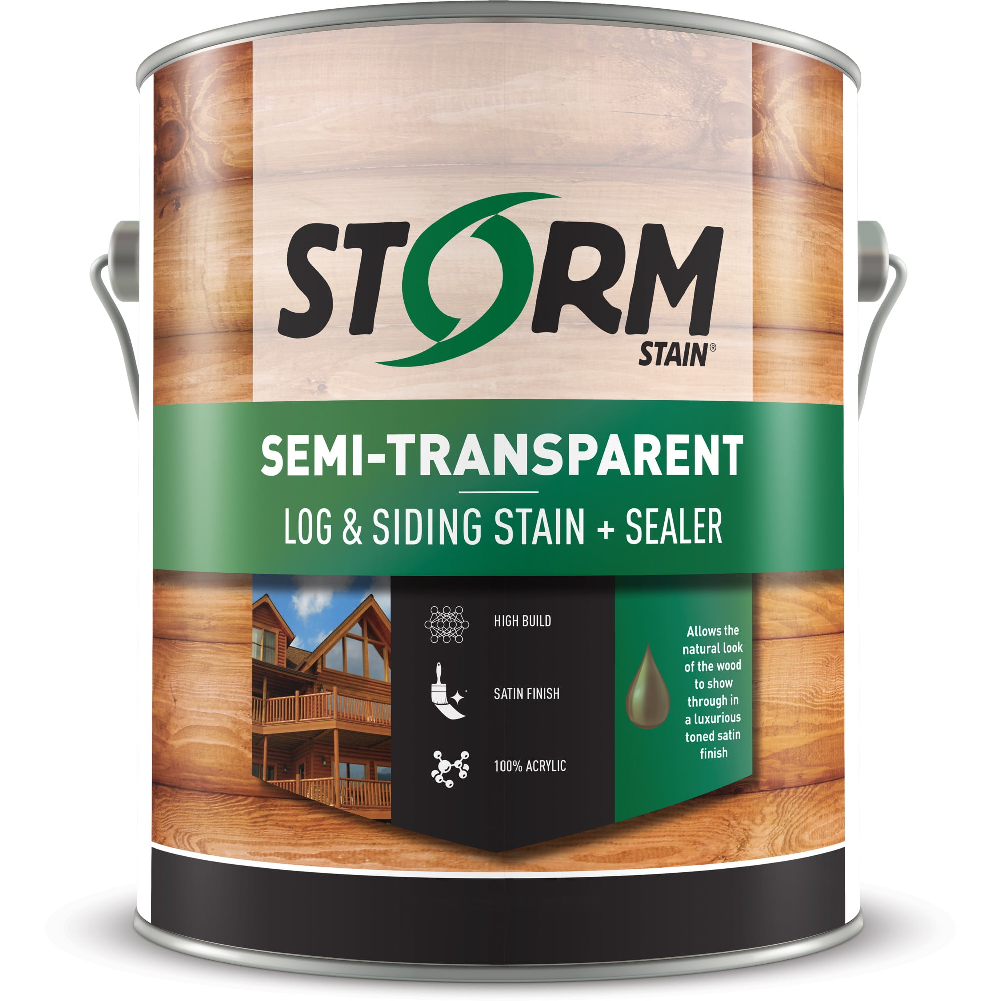 Storm Stain Semi-Transparent Outdoor Wood, Log & Siding Stain + Sealer ...