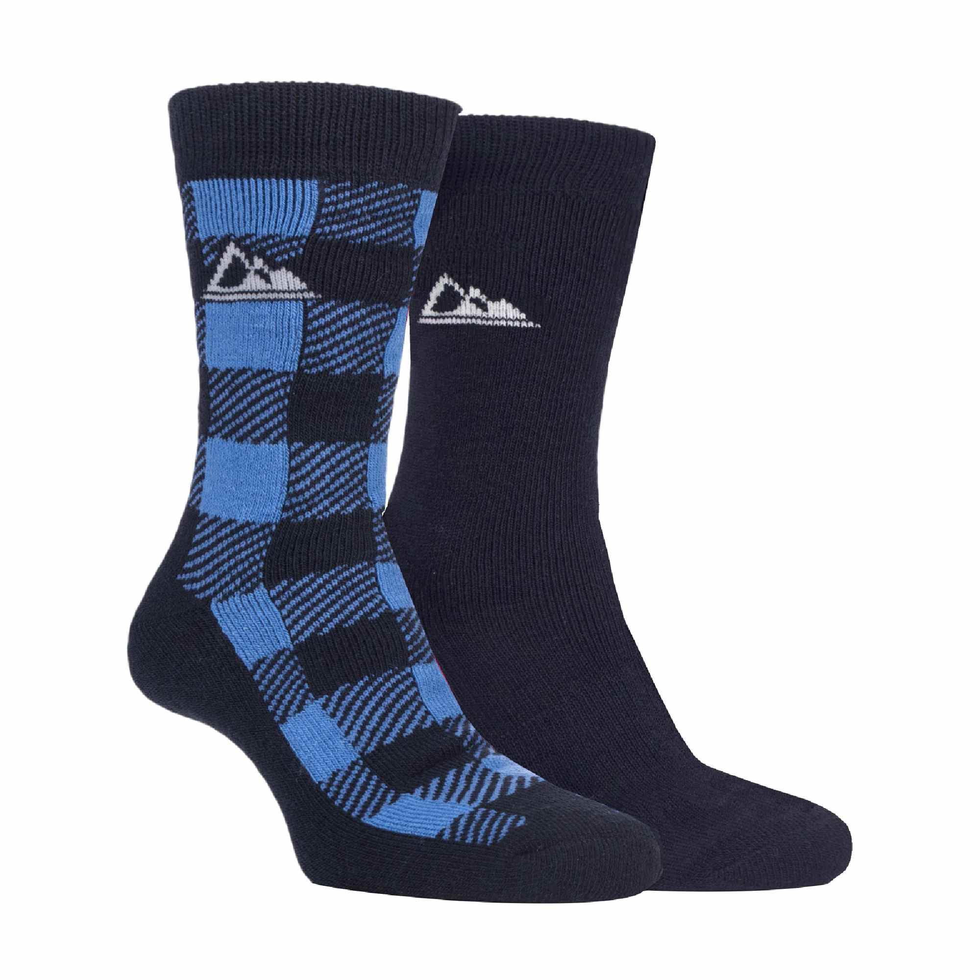 Storm Valley - 2 Pairs Mens Thick Cushioned Patterned Winter Warm ...