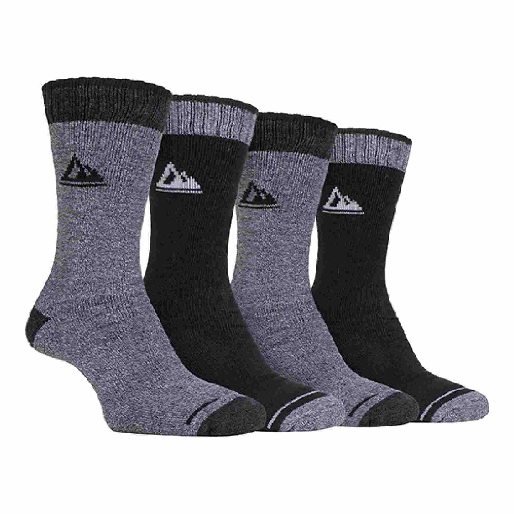 Storm Valley - 4 Pairs Mens Cushion Sole Hiking Work Boot Socks ...