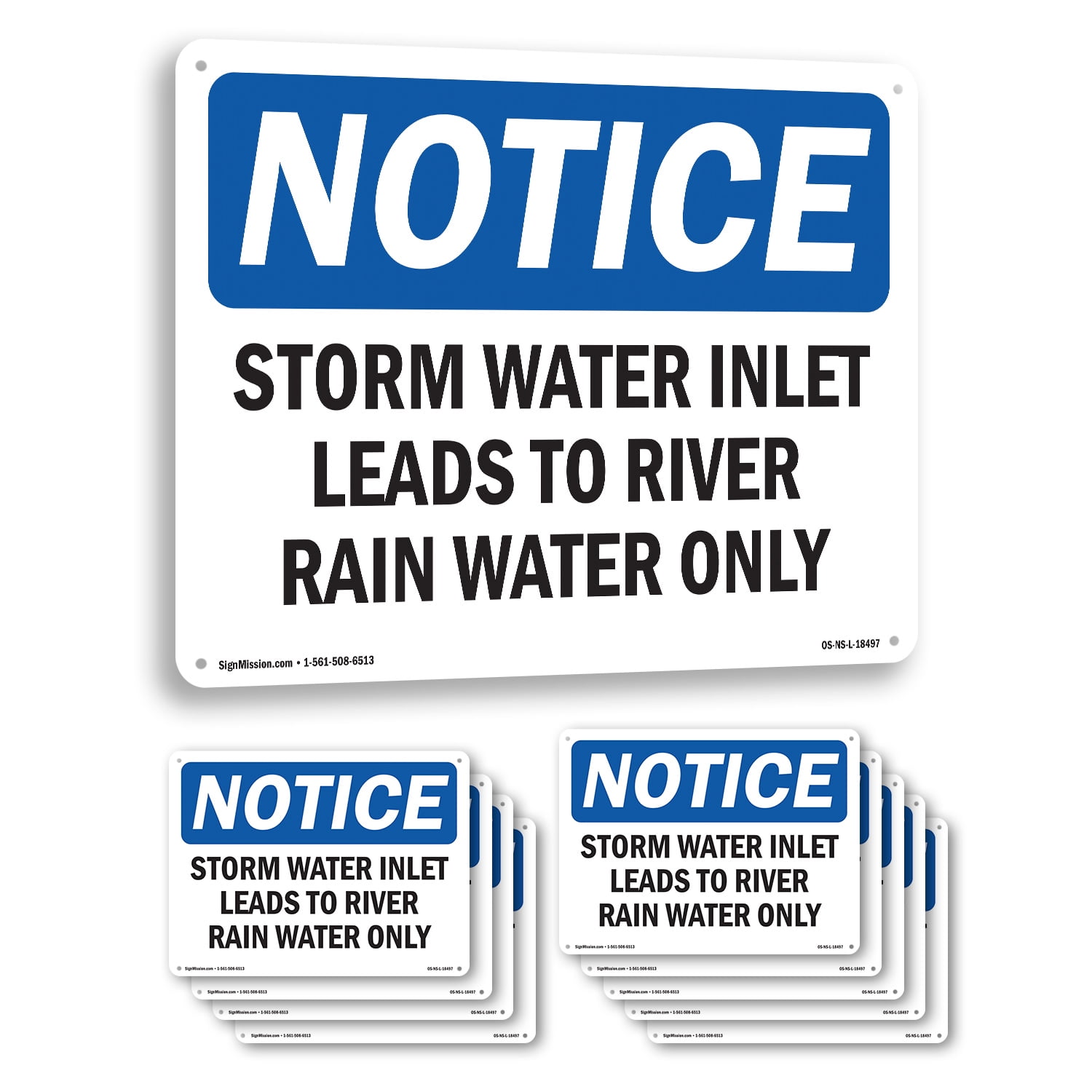 Storm Water Inlet Leads To River Rain Water Only OSHA Notice Aluminum ...