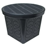 StormDrain FSD-3017 20 in. Large Round Catch Basin with Black Grate Kit ...