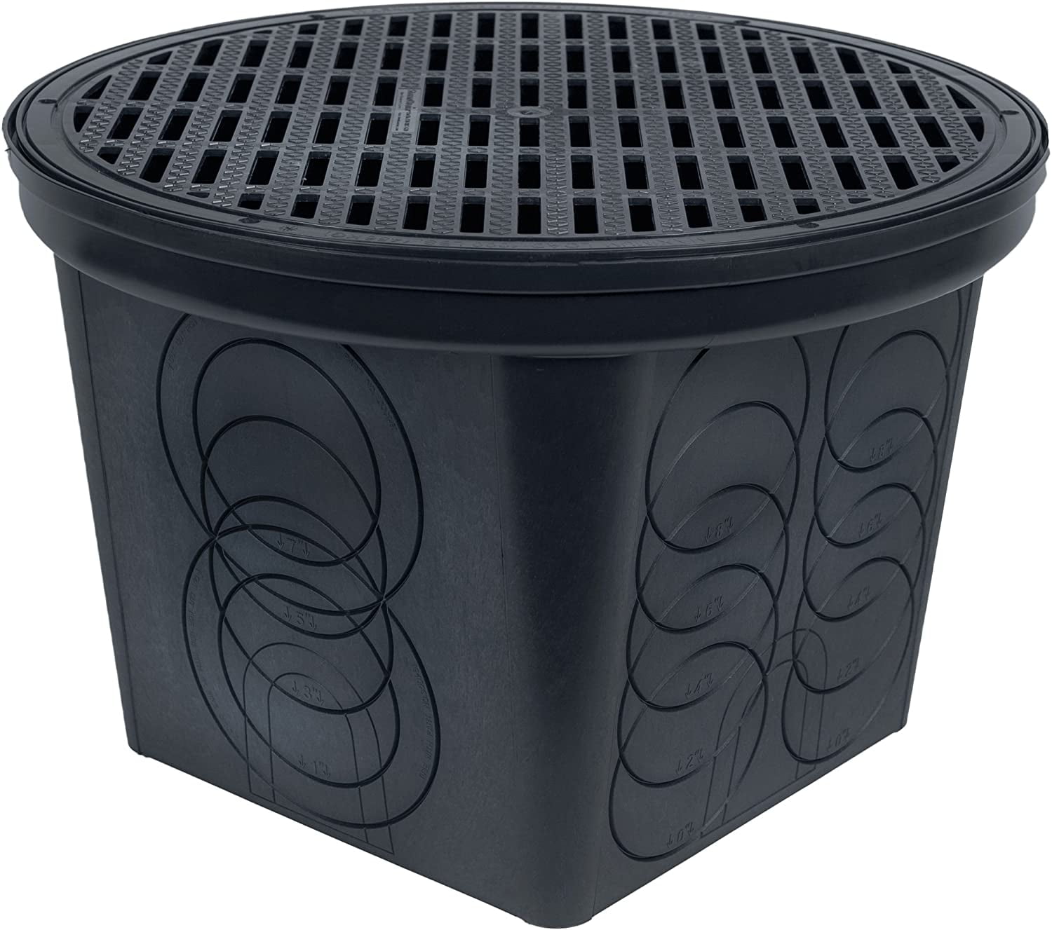 StormDrain FSD-3017-20BKIT-6 20-in. Large Round Catch Basin with Black ...