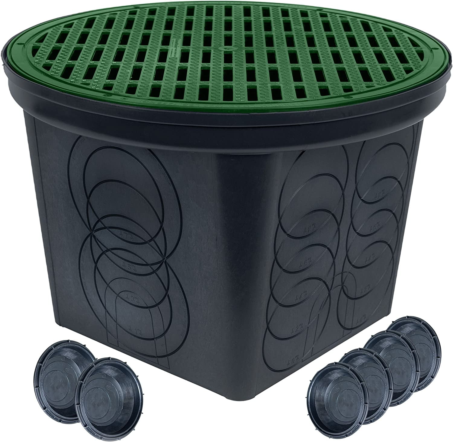 StormDrain FSD-3017-20BKIT-6-GRN 20-in. Large Round Catch Basin with ...