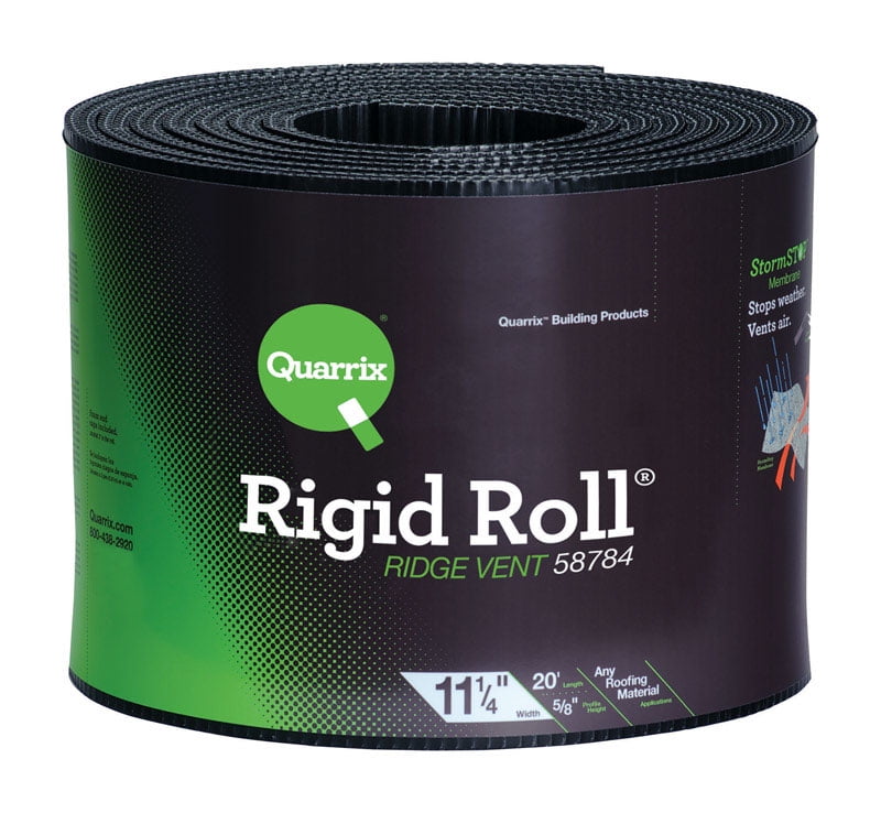 Quarrix 58784 Ridge Vent, 20 ft L, 11-1/4 in W, HDPE, Black - Walmart.com