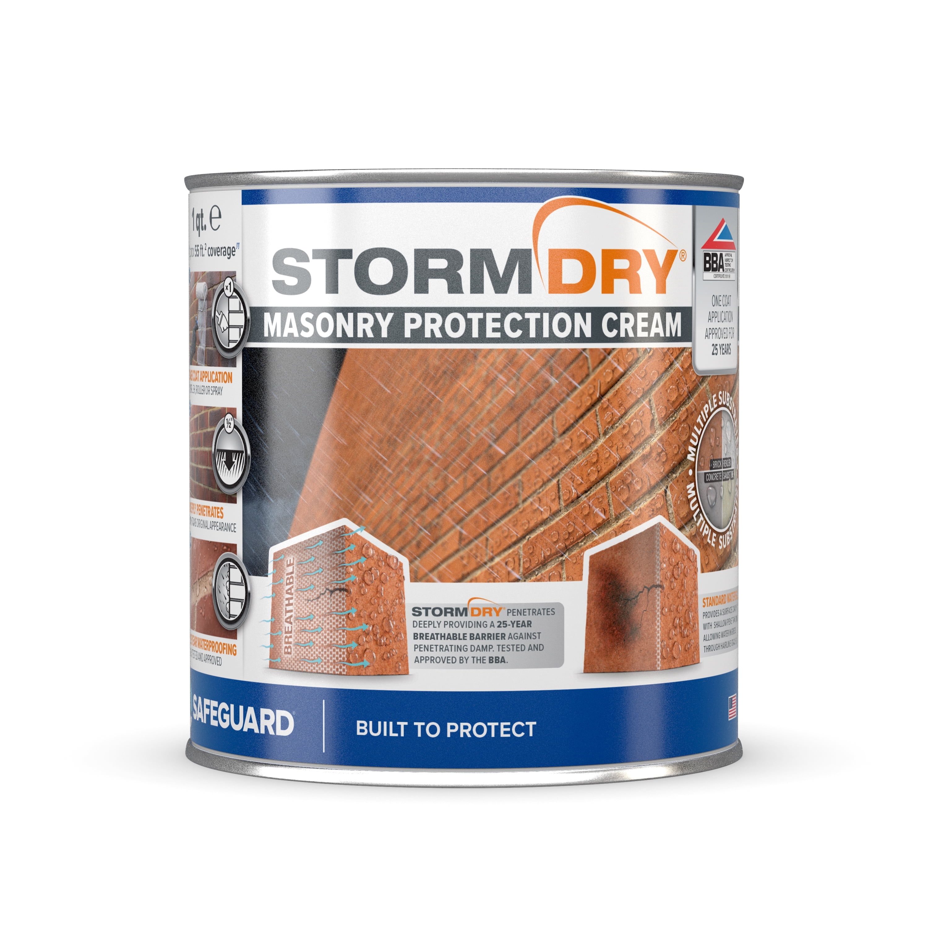 Stormdry Masonry Waterproofing Cream (1 Quart) Clear Brick, Stone ...