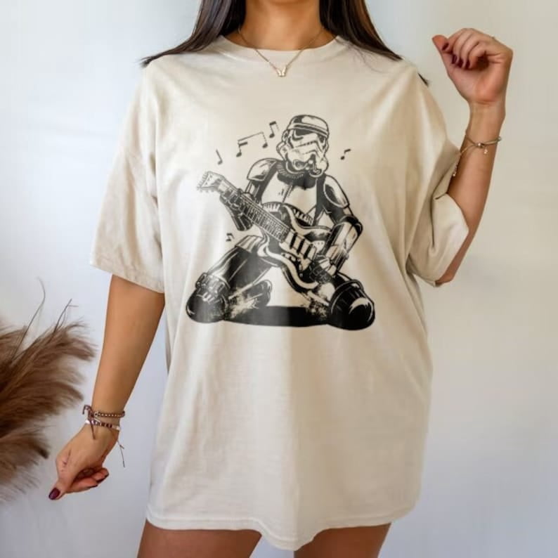 Stormtrooper Guitarist T-Shirt, Sci-Fi Rock Music Tee, Galactic Fans ...